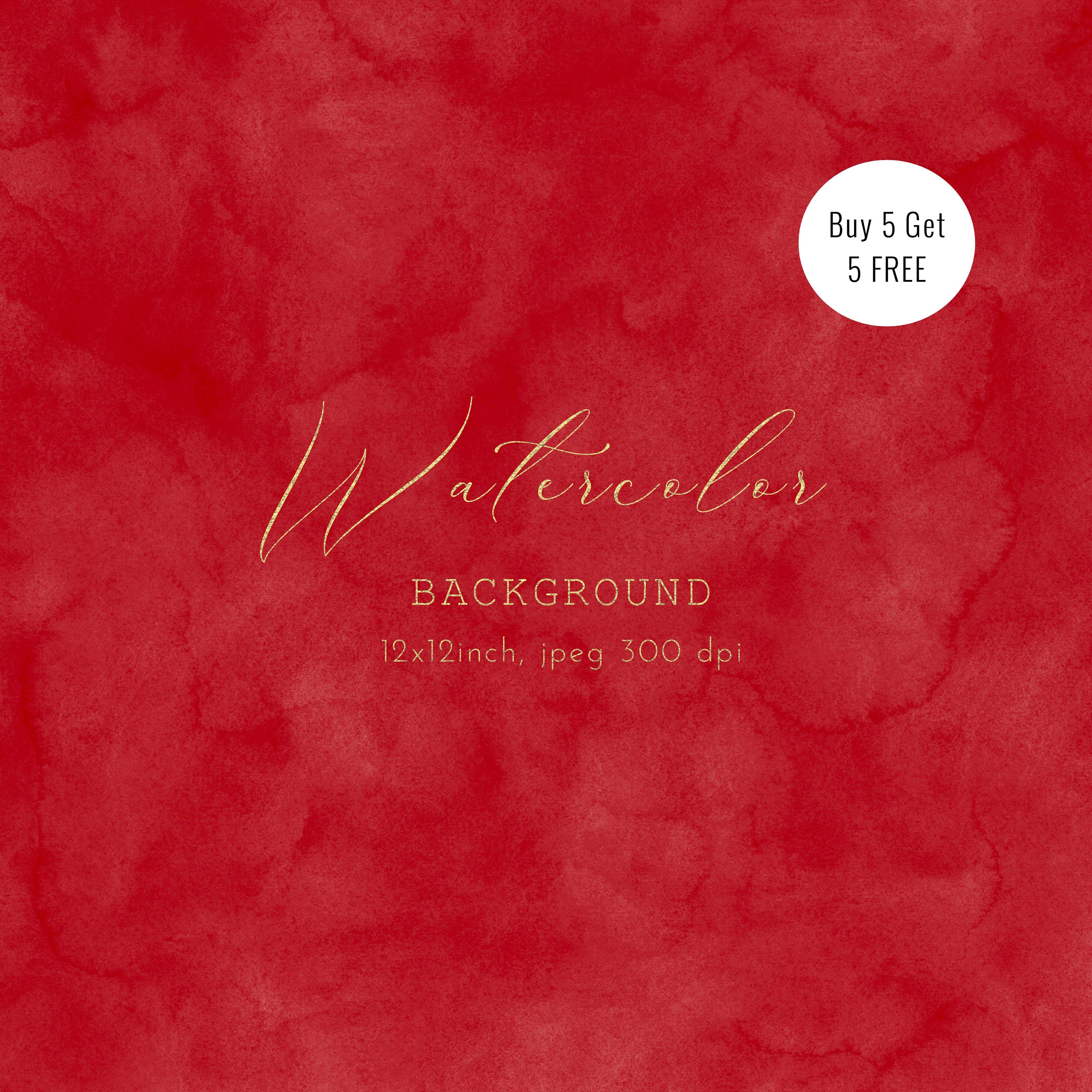 Red Watercolor Texture Background: Abstract Digital Paper (JPEG Digital ...