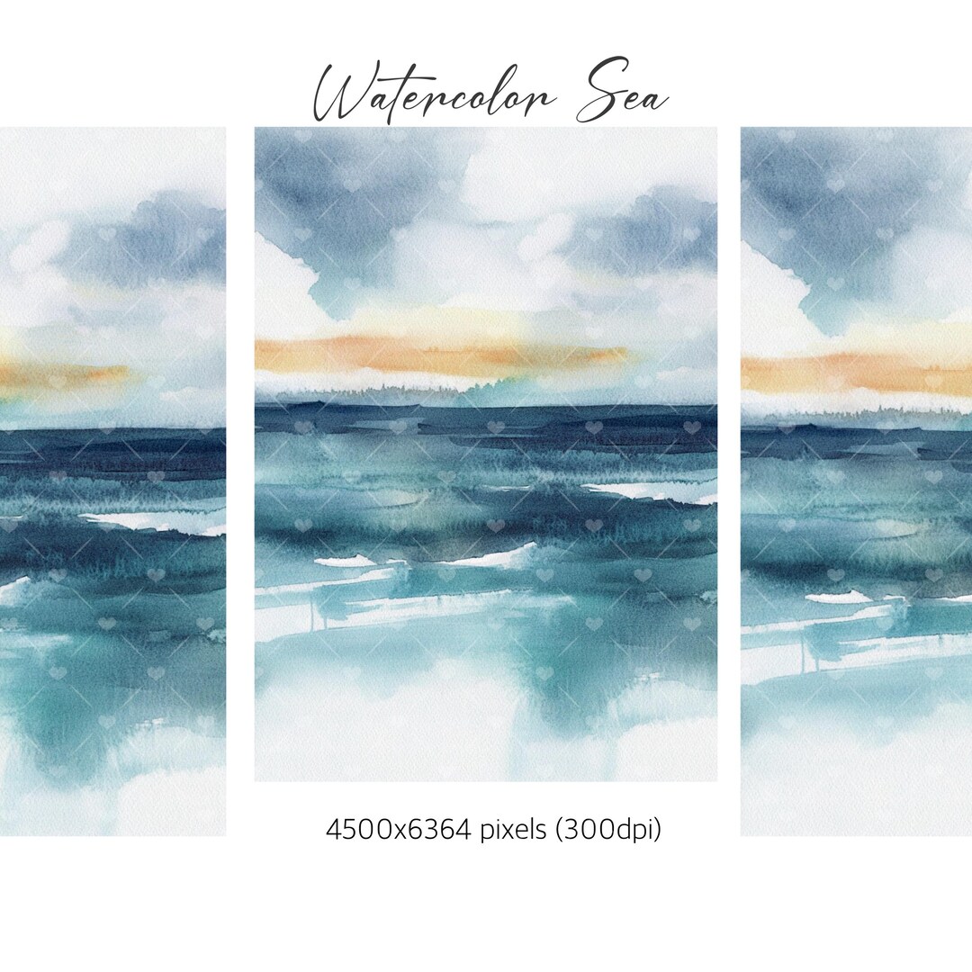 Sea Watercolor Background Clipart Blue Abstract Background Watercolor ...