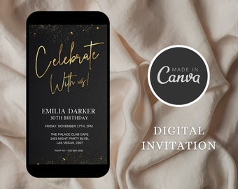 Stylish Modern Printable Party Invitation Template, Editable Download ...