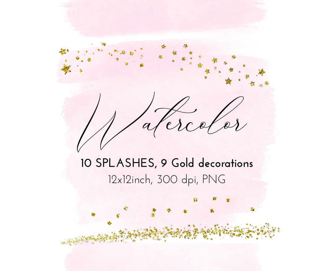 Watercolor Brush Strokes Clipart |set of 10 PNG Clip Art Files, Digital ...