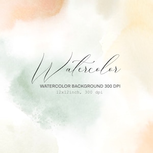 Watercolor Background Clipart Green Peach Abstract Background ...