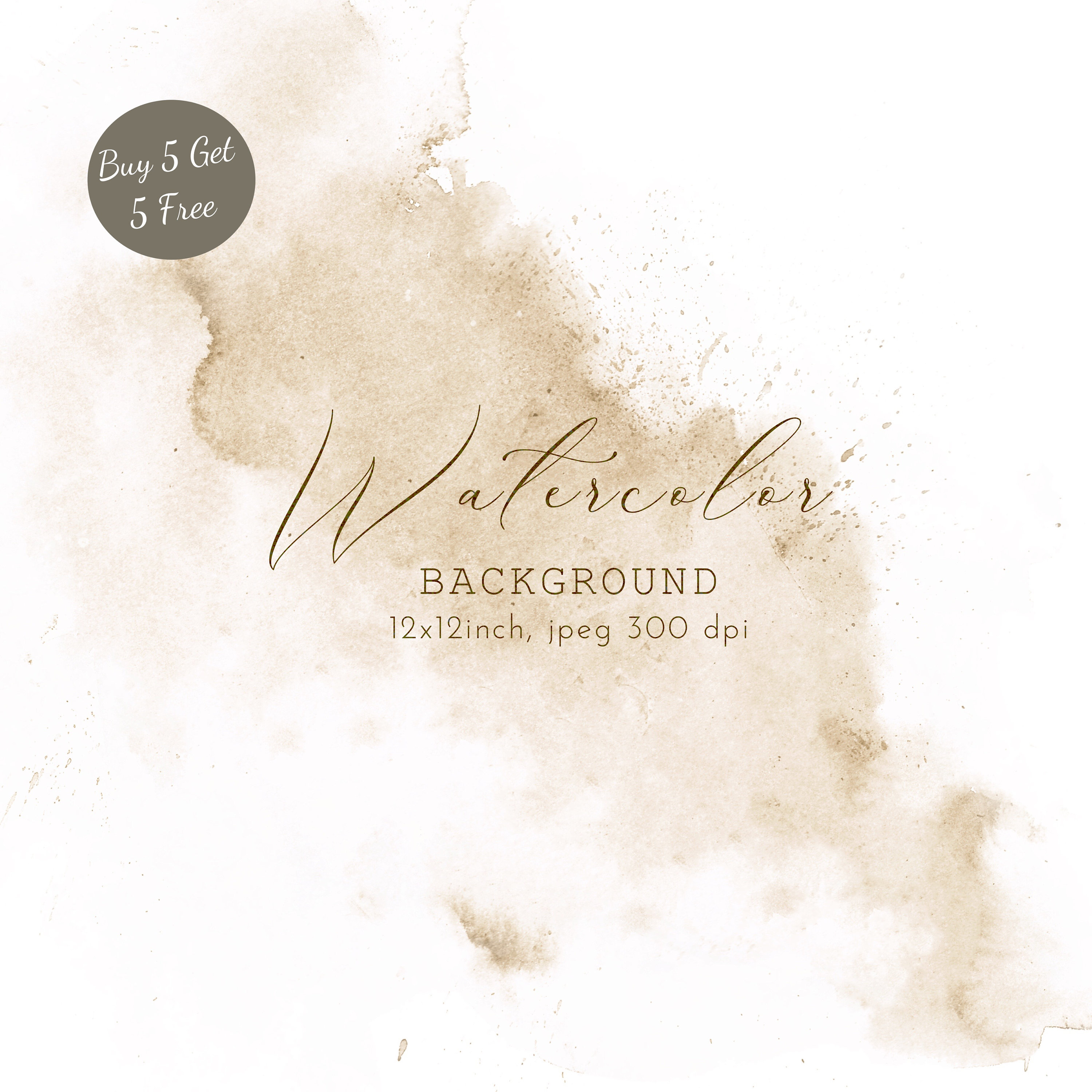 Beige Watercolor Texture Background: Abstract Digital Paper (12x12 Inch ...