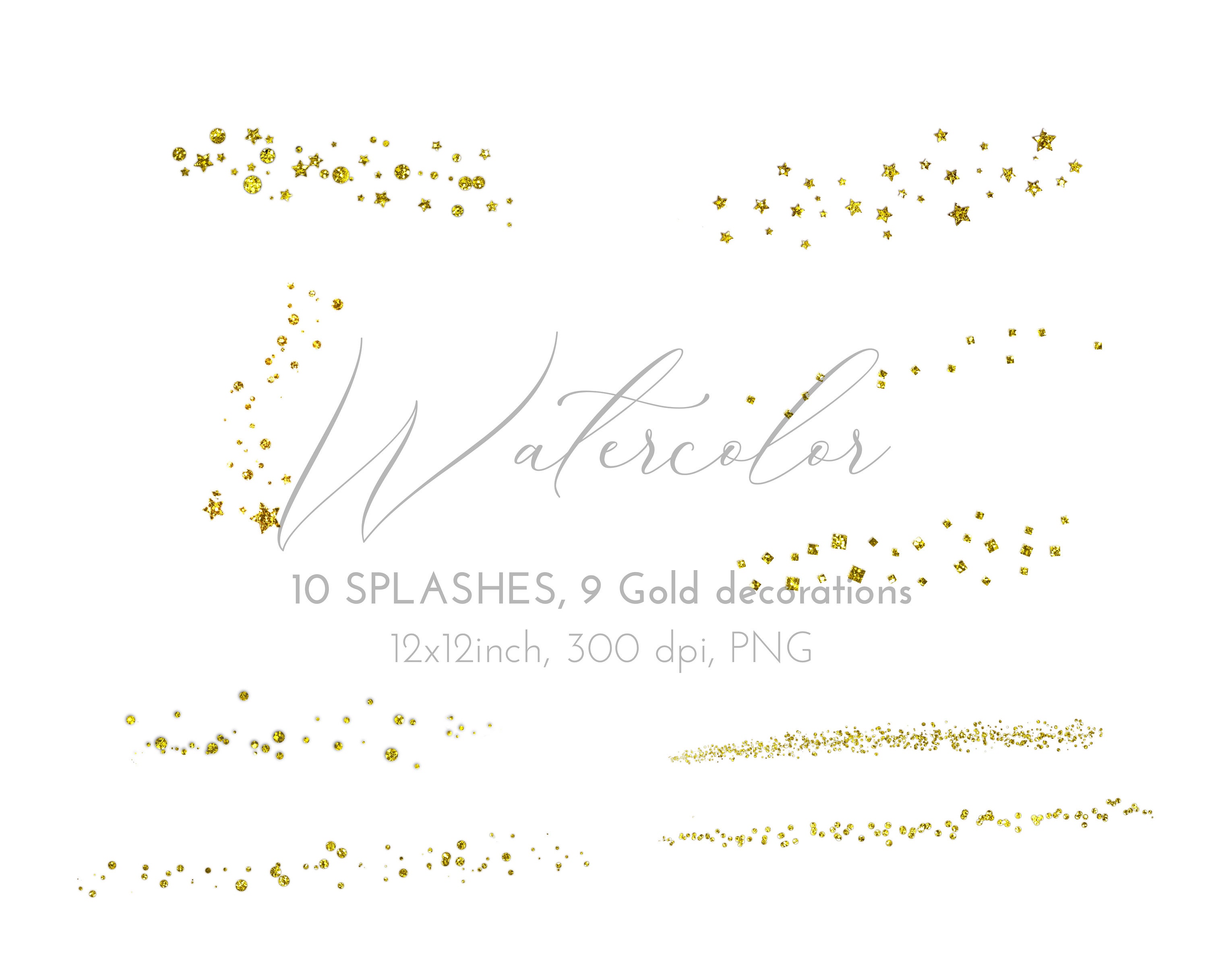 Watercolor Brush Strokes Clipart set of 10 PNG Clip Art Files, Digital ...