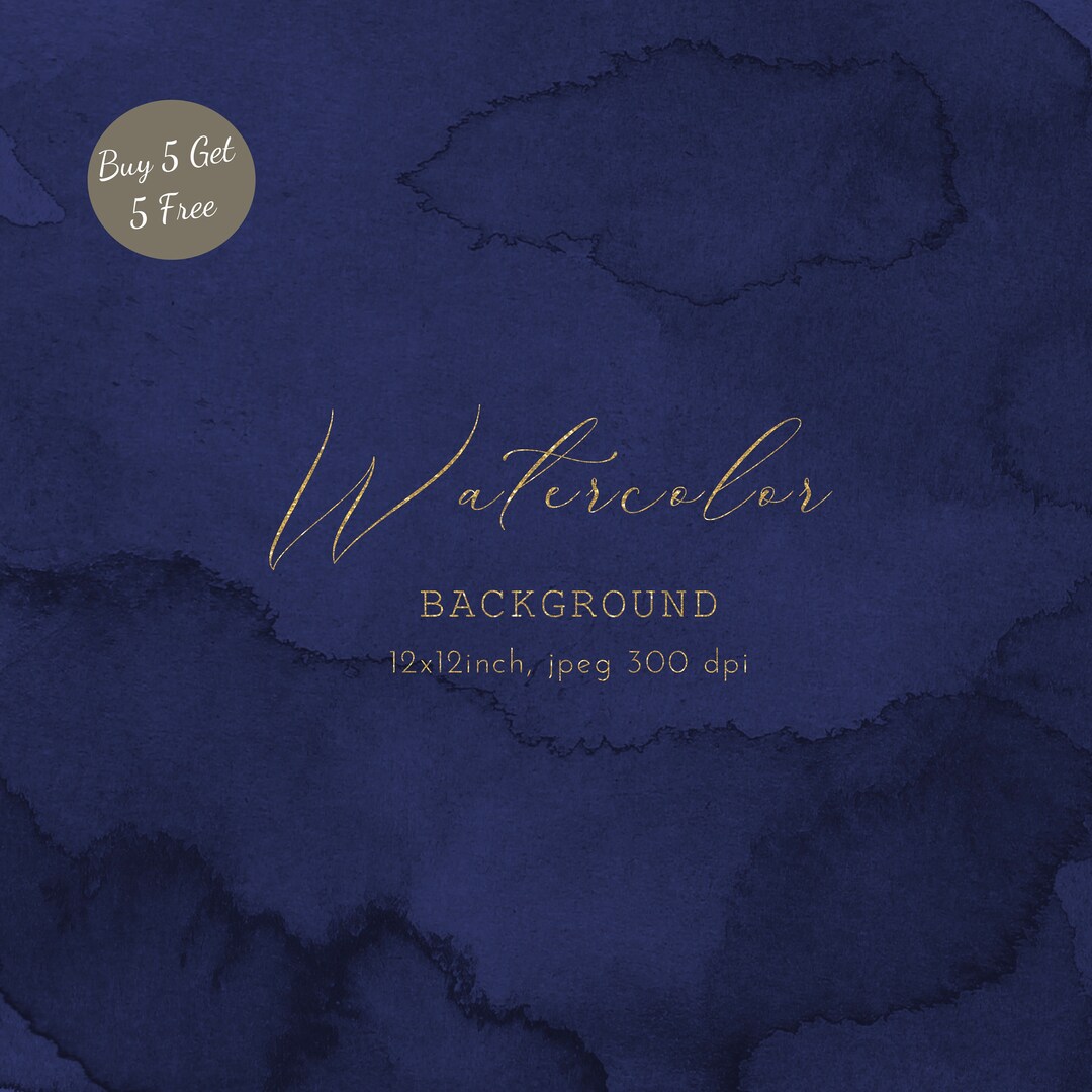 Dark Blue Watercolor Digital Paper Blue Background Wedding - Etsy