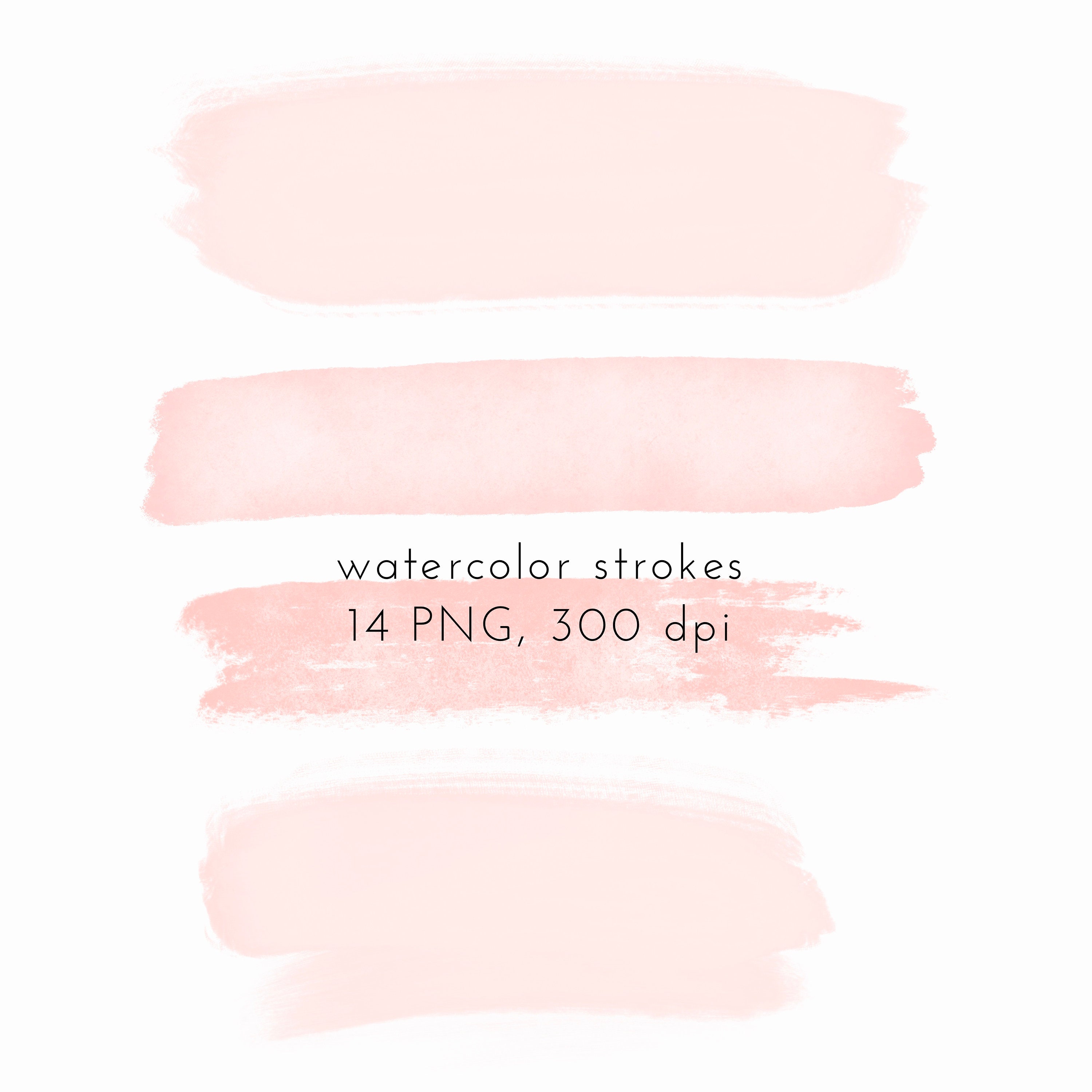 Watercolor Strokes With Clipart Strokes | Set of 14 Png Image Files ...