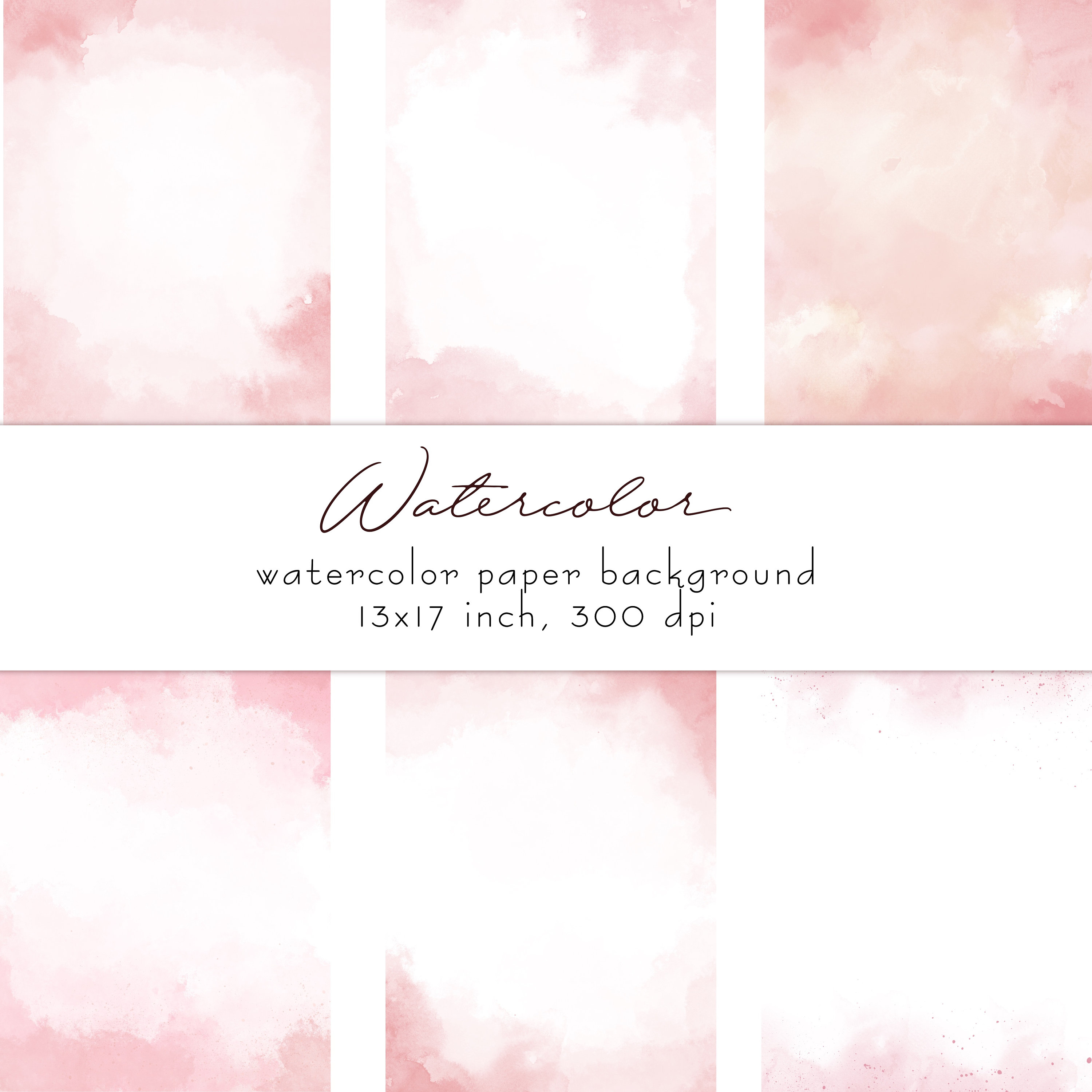 Blush Pink Watercolor Background Textures: Digital Paper Set (JPEG ...