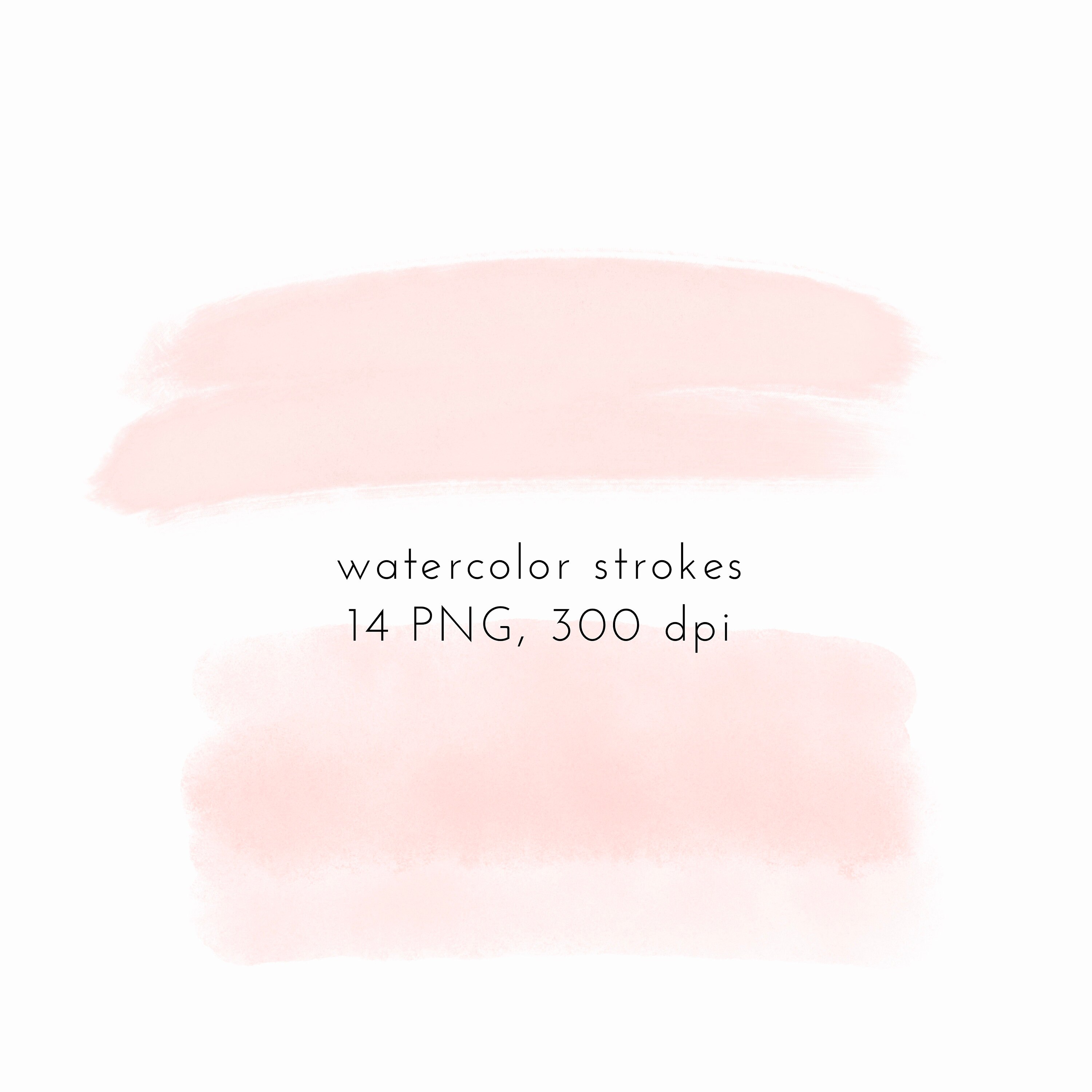 Watercolor Strokes With Clipart Strokes | Set of 14 Png Image Files ...