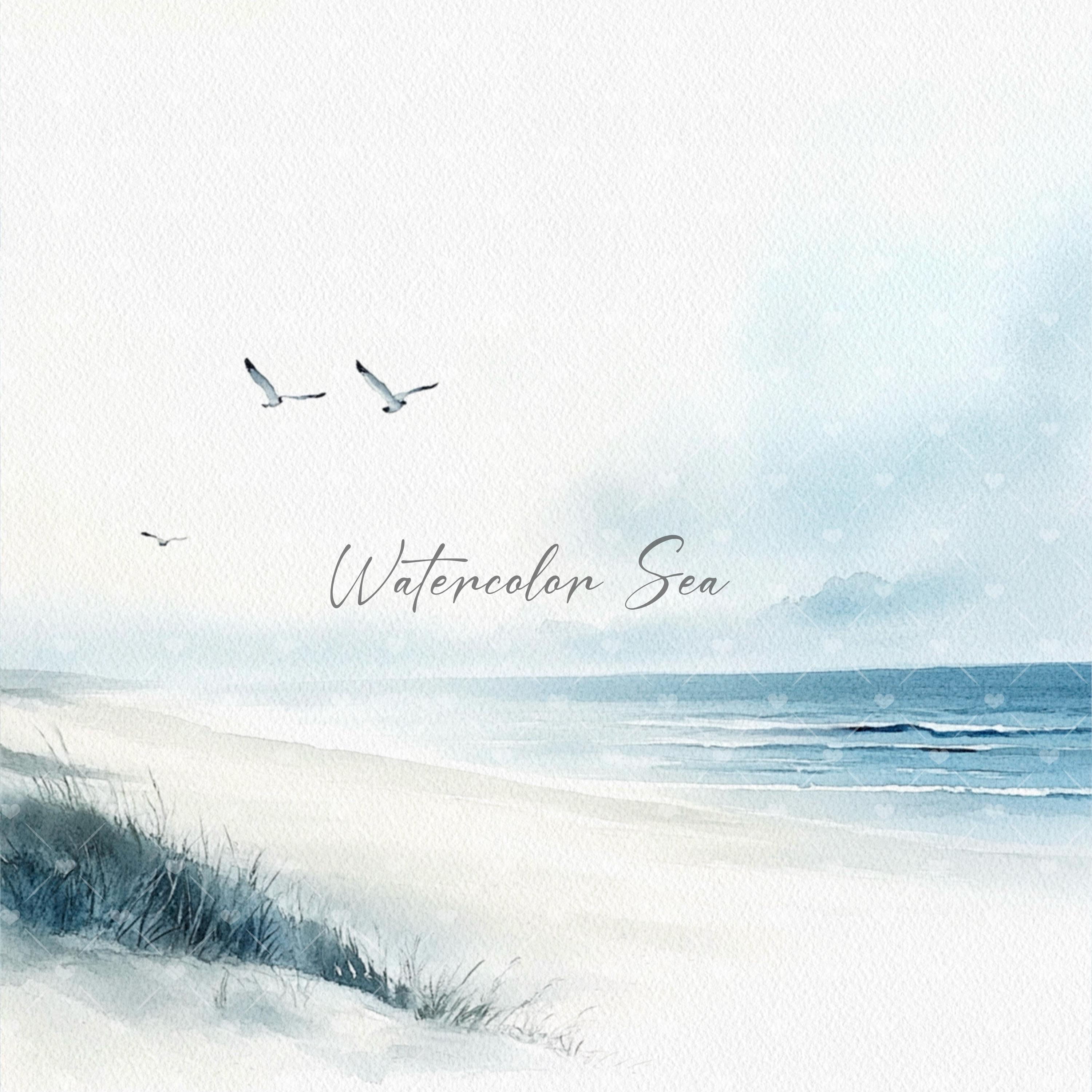 Sea Watercolor Background Clipart Blue Abstract Background Watercolor ...