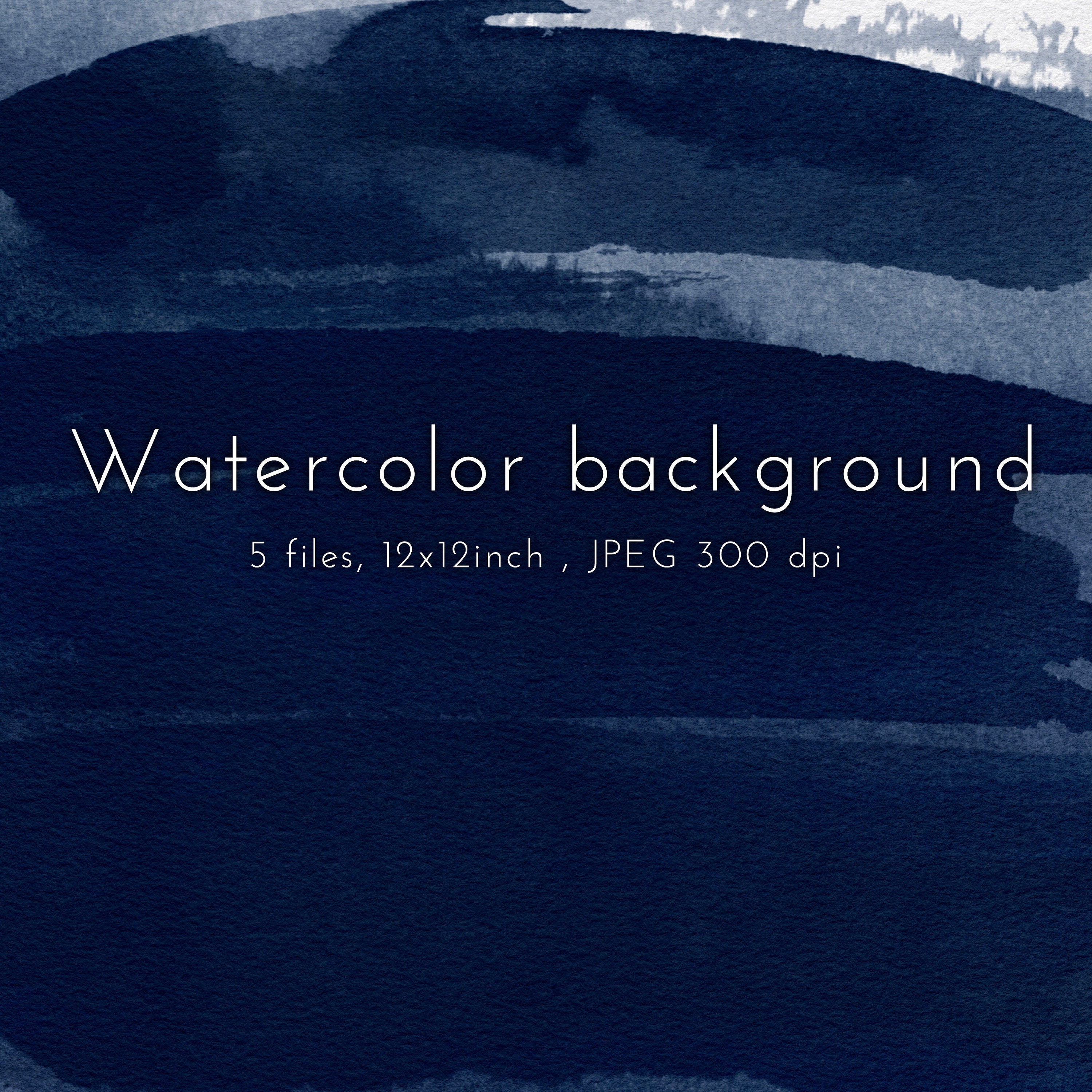 Navy Blue Watercolor Textures: Digital Paper Backgrounds (12x12 Inch ...