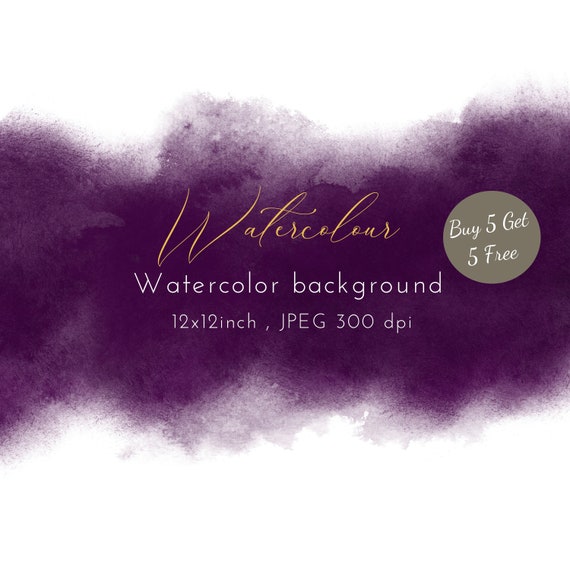 Plum Watercolor Digital Paper Dark Violet Background Wine - Etsy