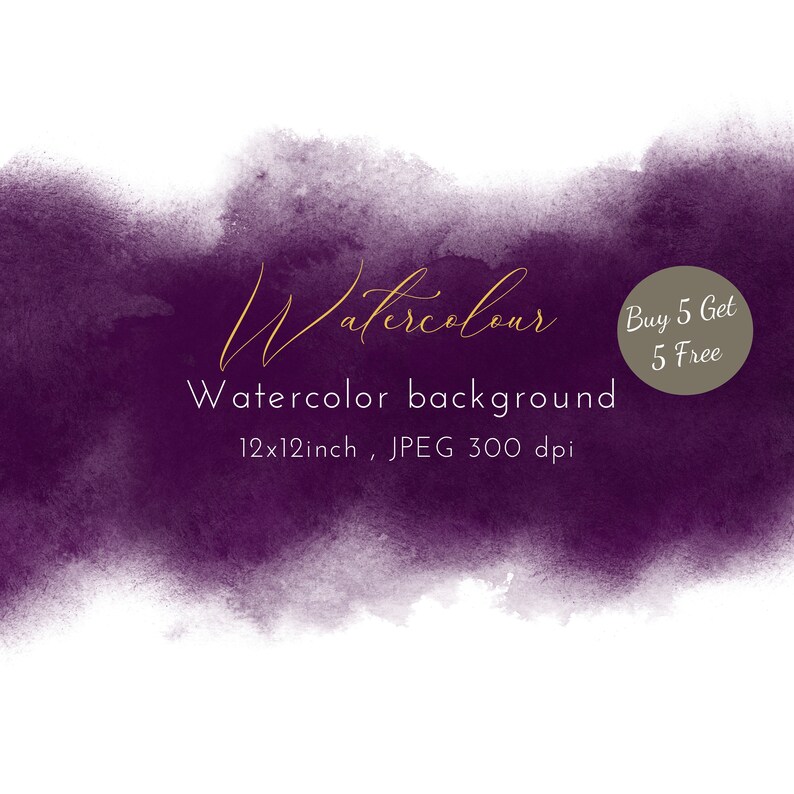 Plum Watercolor Digital Paper Dark Violet Background Wine Background ...