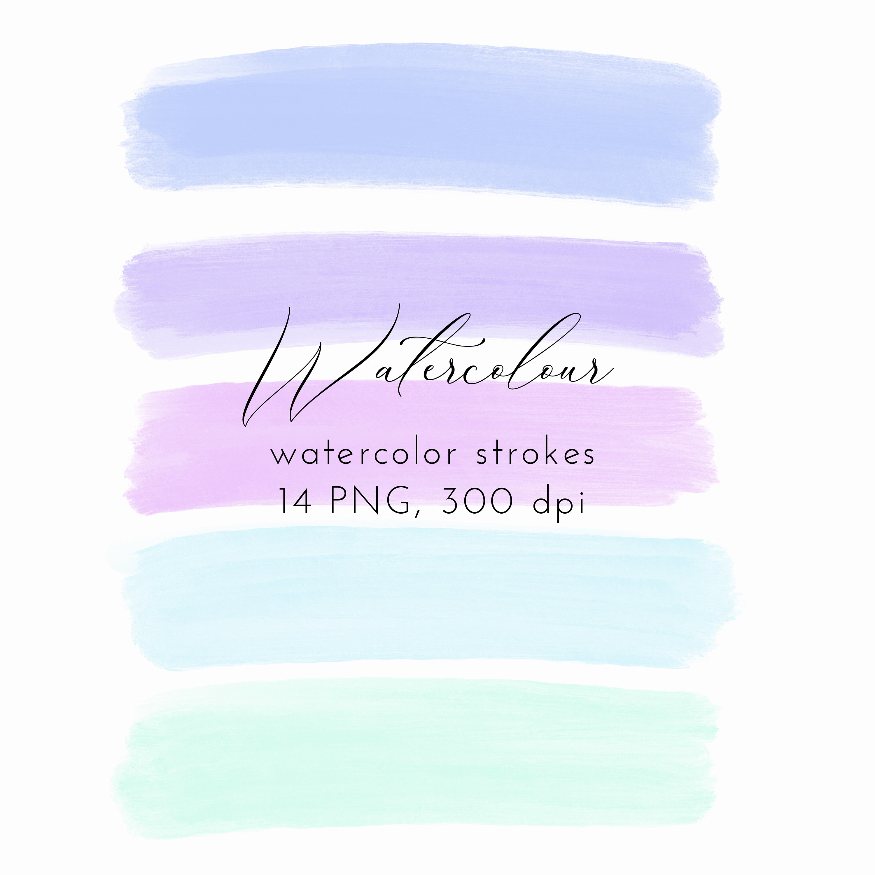Pastel Rainbow Brush Strokes Clipart PNG Strokes Graphics in Digital ...