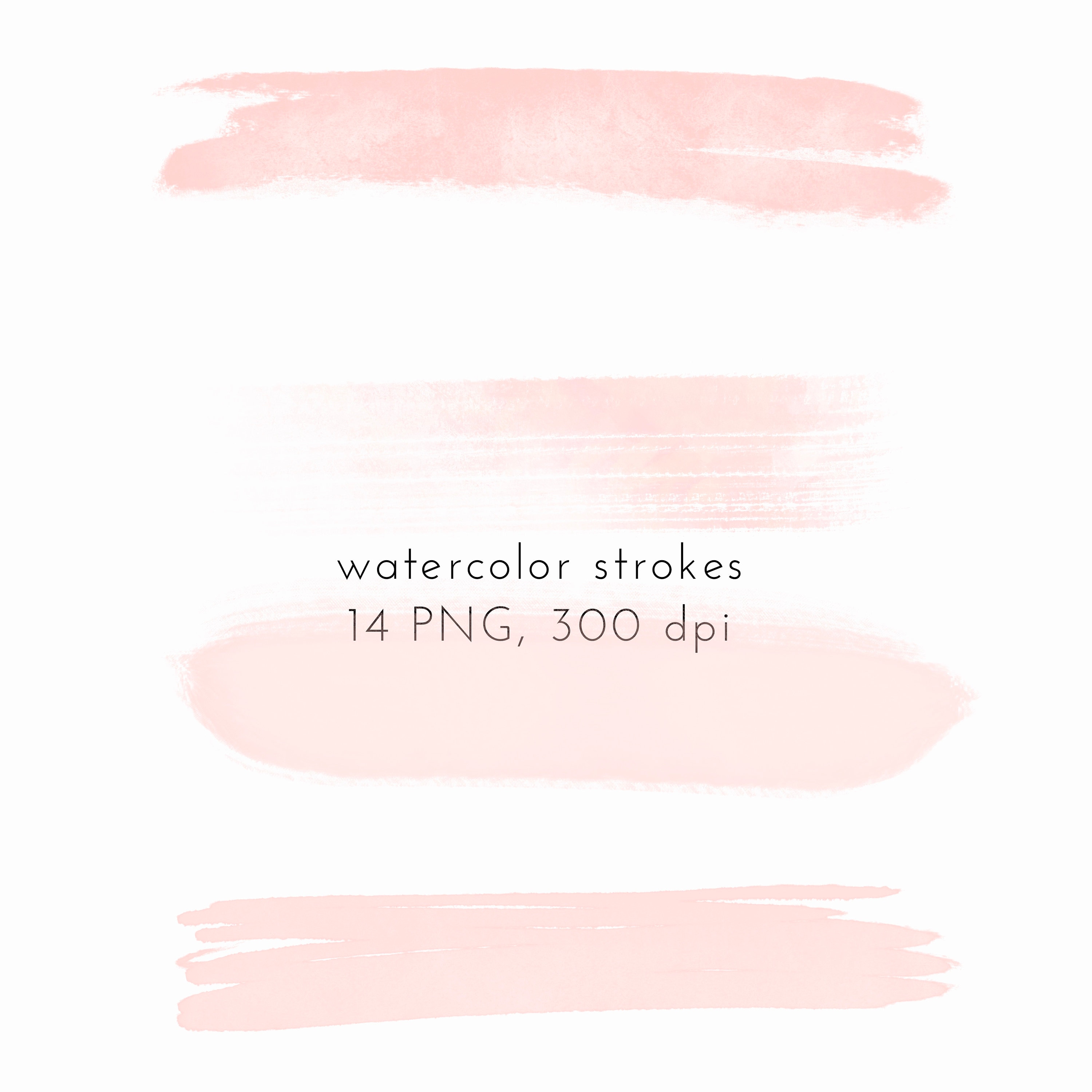 Watercolor Strokes With Clipart Strokes | Set of 14 Png Image Files ...