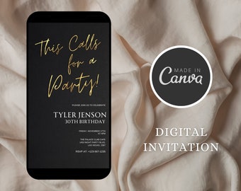 Stylish Modern Printable Party Invitation Template, Editable Download ...