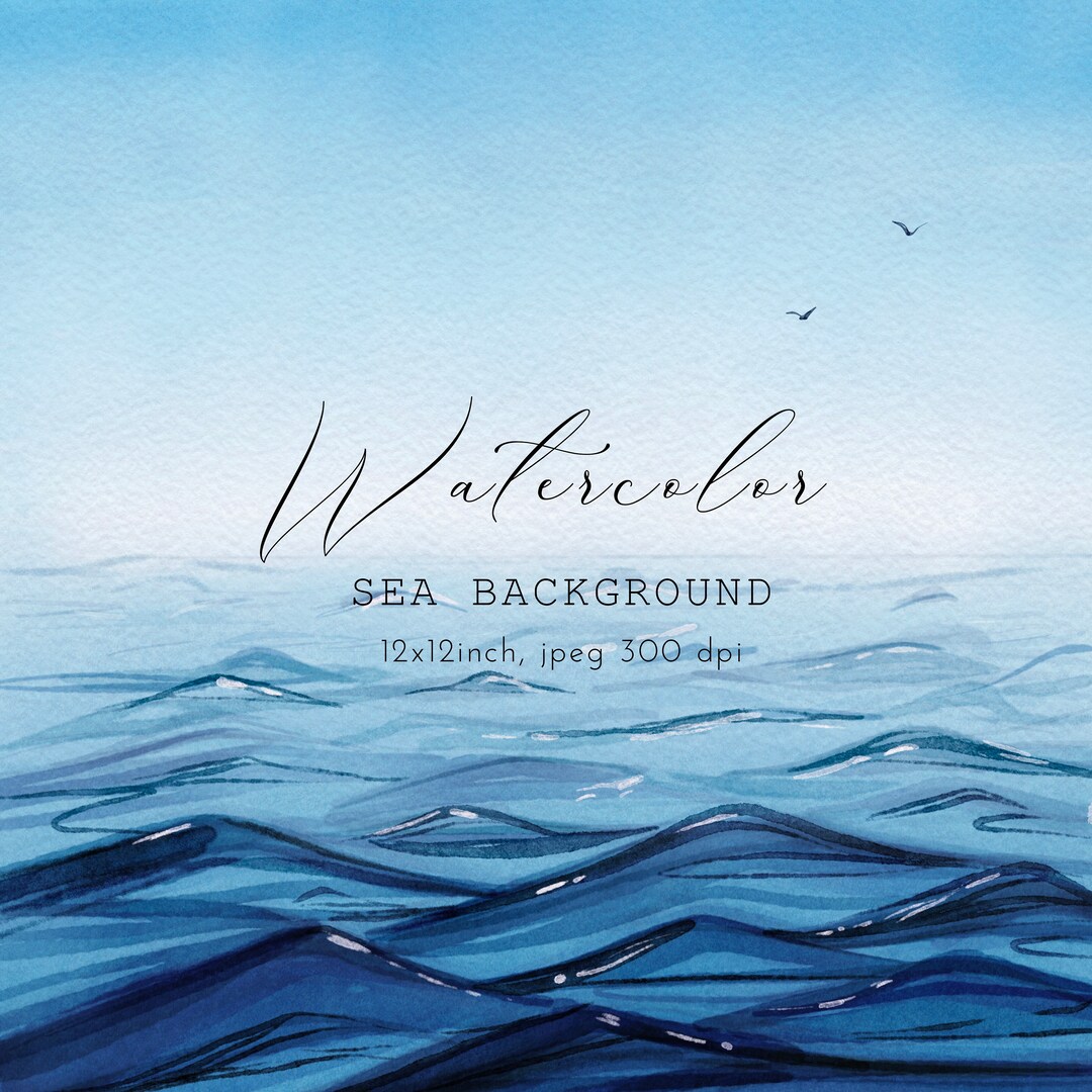 Sea Watercolor Background Clipart Blue Abstract Background Watercolor ...