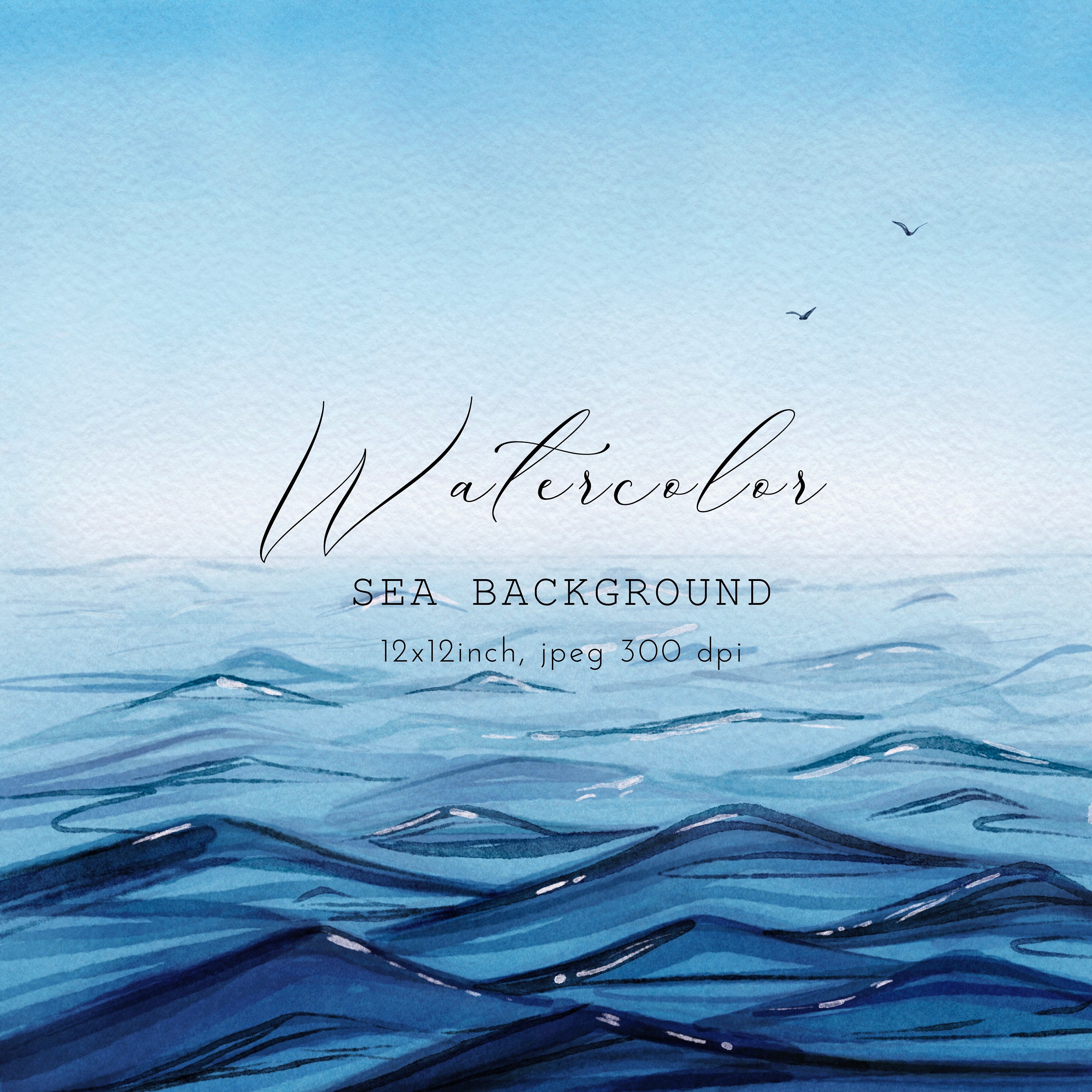Sea Watercolor Background Clipart Blue Abstract Background Watercolor ...