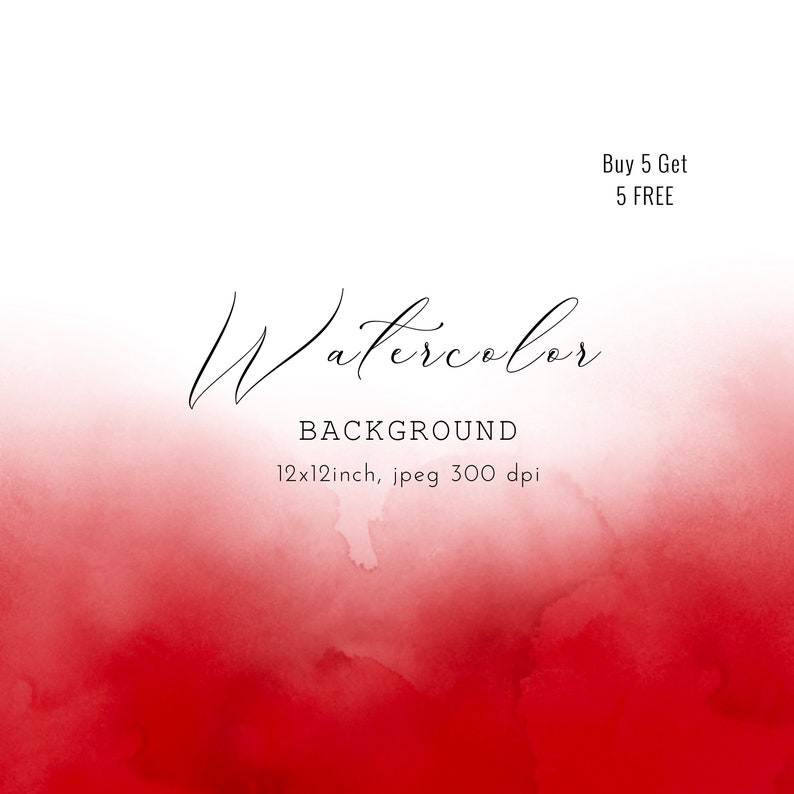 Red Watercolor Texture Background: Abstract Digital Paper (12x12 Inch ...