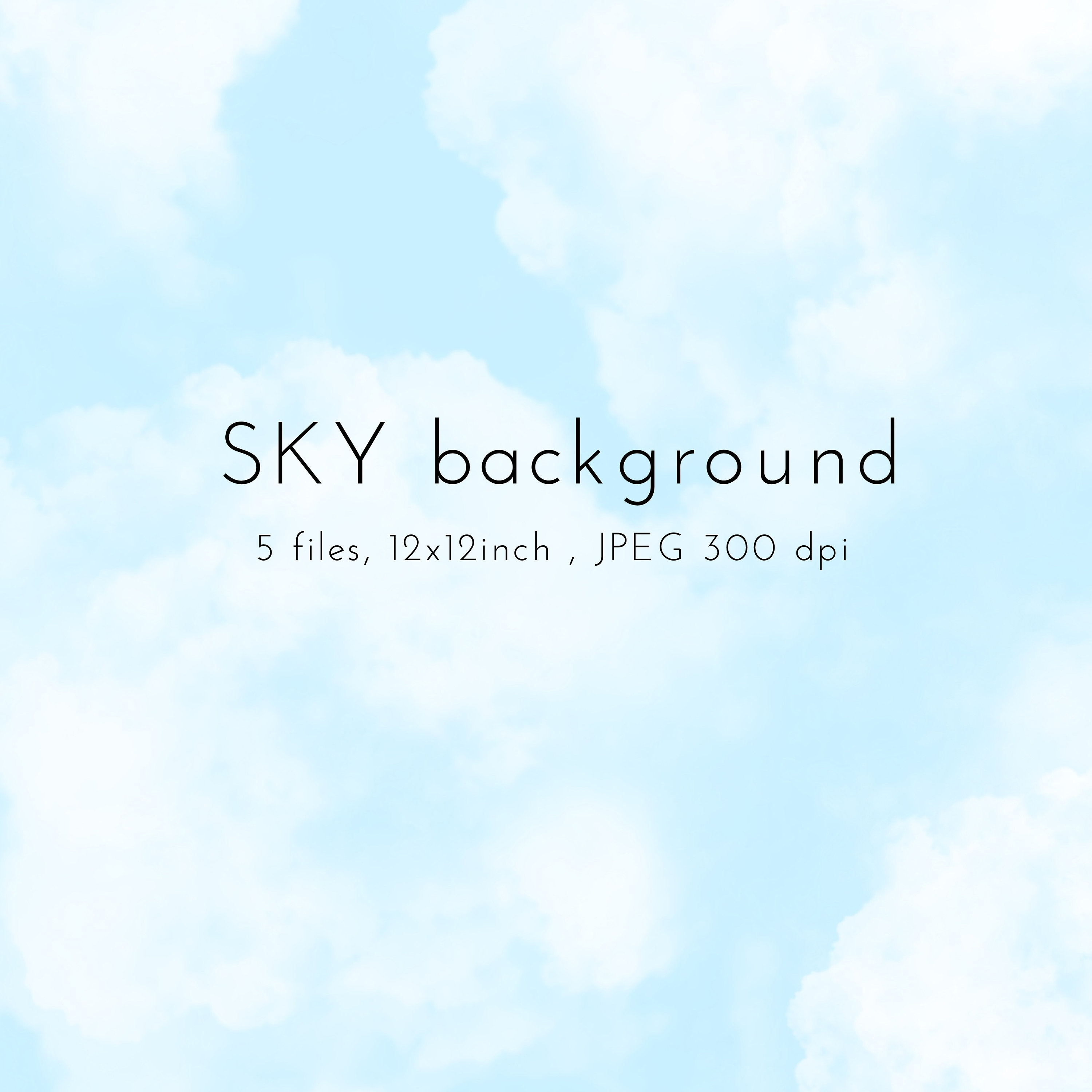 Blue Sky & Clouds Overlay: Beach Sky JPEG Background (digital Download ...