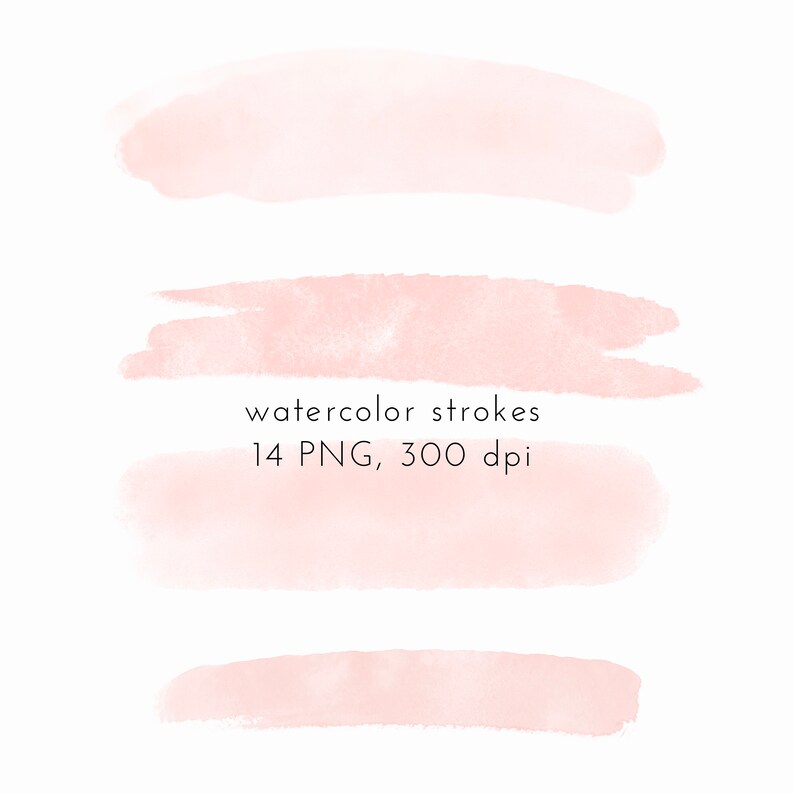 Watercolor Strokes With Clipart Strokes | Set of 14 Png Image Files ...