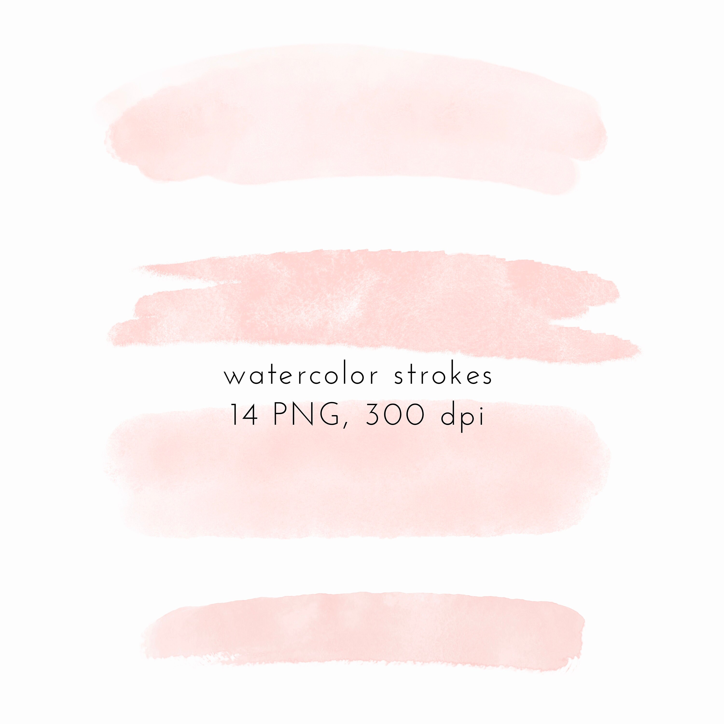 Watercolor Strokes With Clipart Strokes | Set of 14 Png Image Files ...