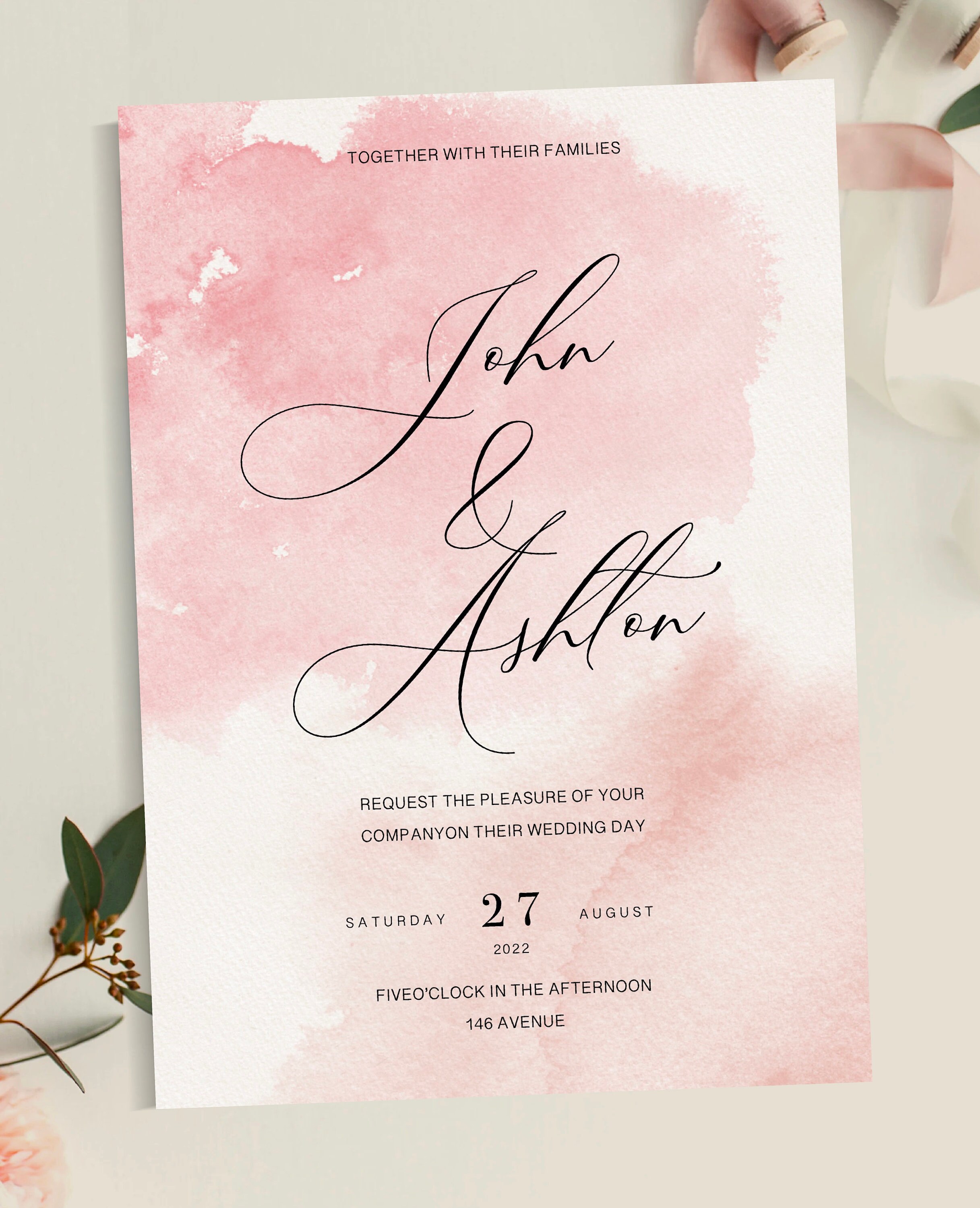 Pink Watercolor Texture Background: Blush Digital Paper (12x12 Inch ...