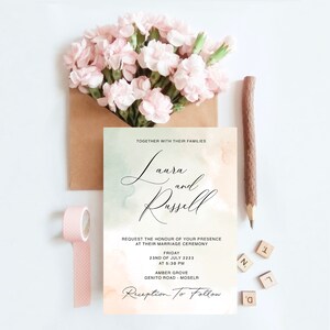 Watercolor Background Clipart Green Peach Abstract Background ...