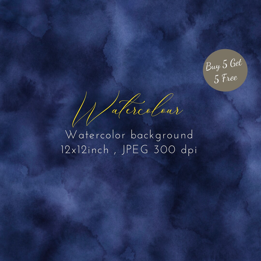 Dark Blue Watercolor Digital Paper Blue Background Wedding Invitation ...
