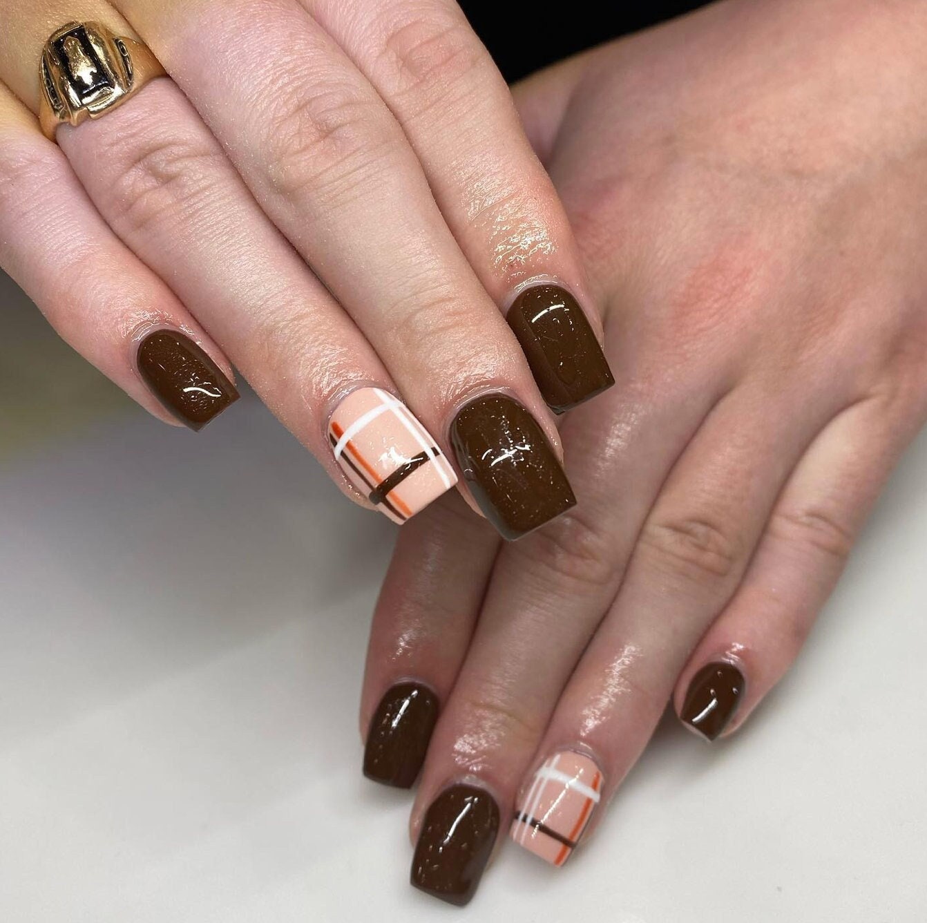 Fall/winter Classy Chic Press on Nails Flannel Nails Cute - Etsy