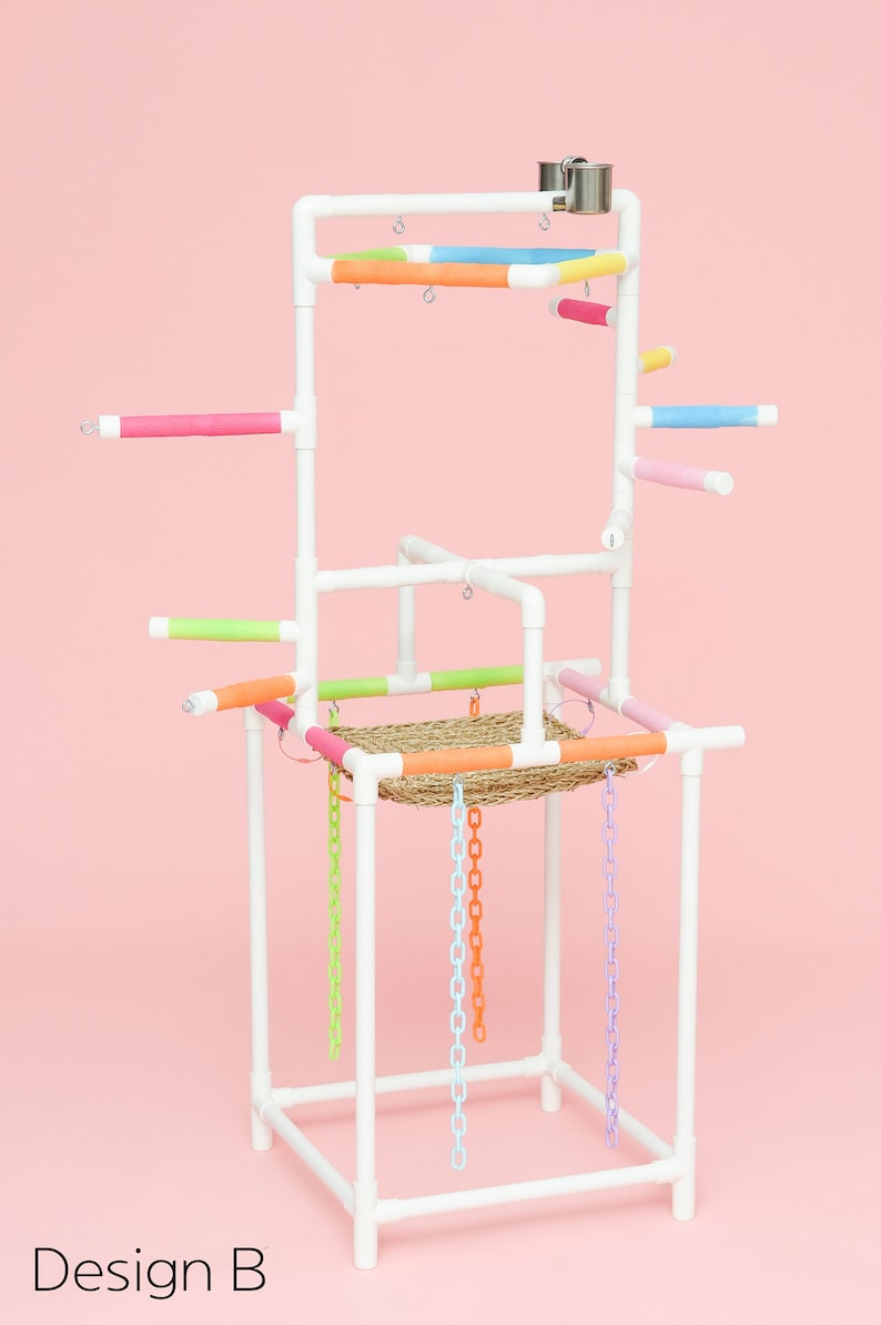Parrot Play Gym Stand – PVC Bird Playground for Small Medium Birds - Etsy
