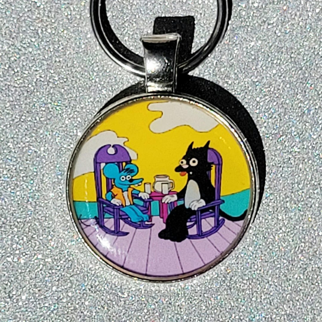 Itchy and Scratchy Non-violent Lemonade Simpsons Pendant Keychain - Etsy