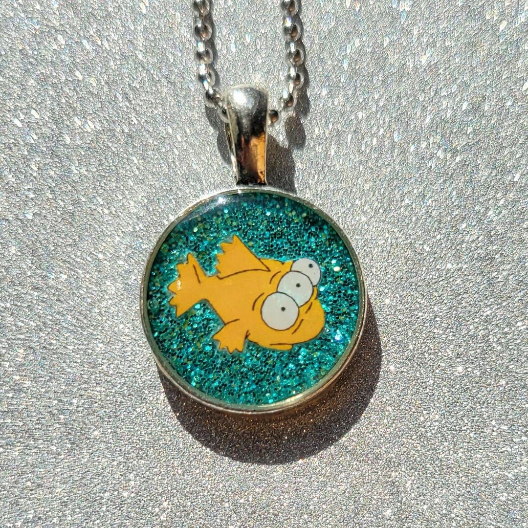 Blinky Three-eyed Fish Sparkly Simpsons Pendant Necklace - Etsy