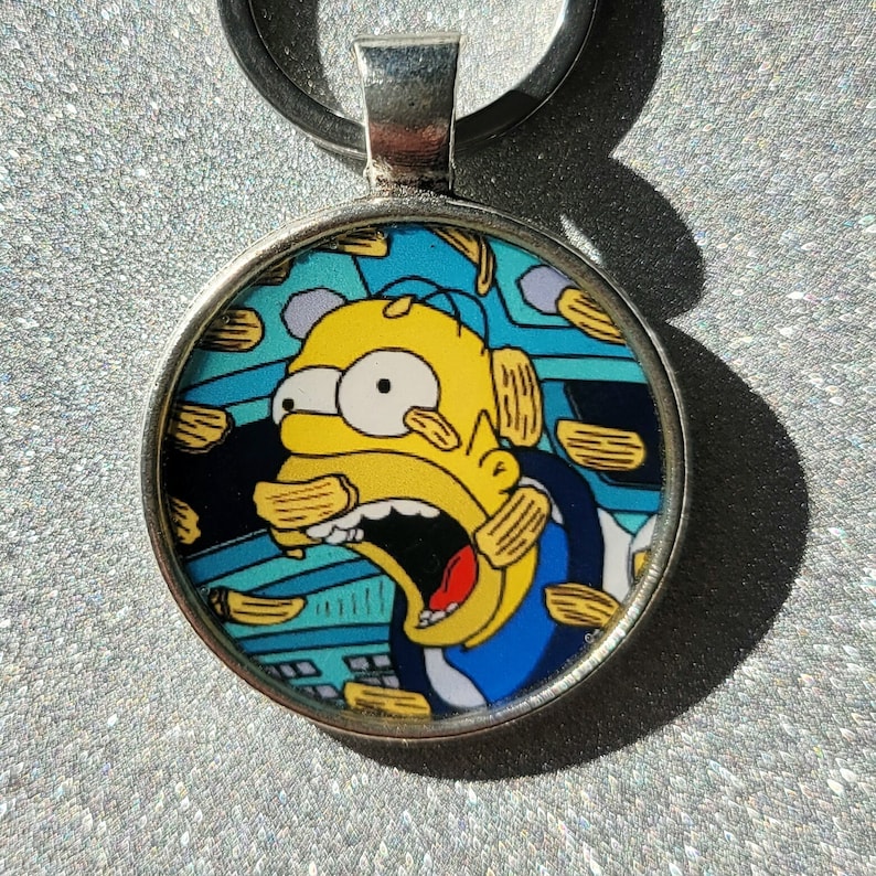 Deep Space Homer Simpson Potato Chip Keychain Pendant - Etsy
