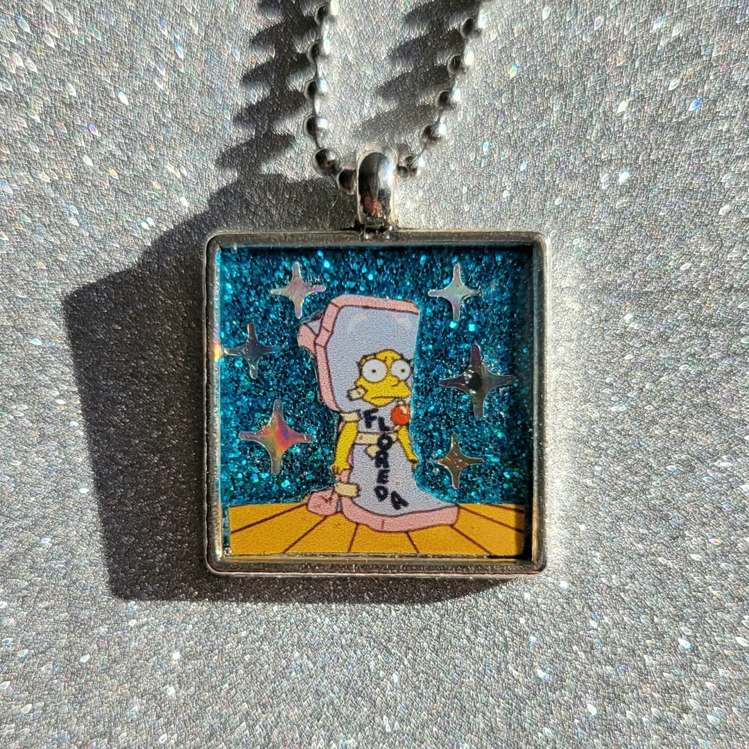 Lisa Simpson floreda Sparkly Pendant Necklace - Etsy