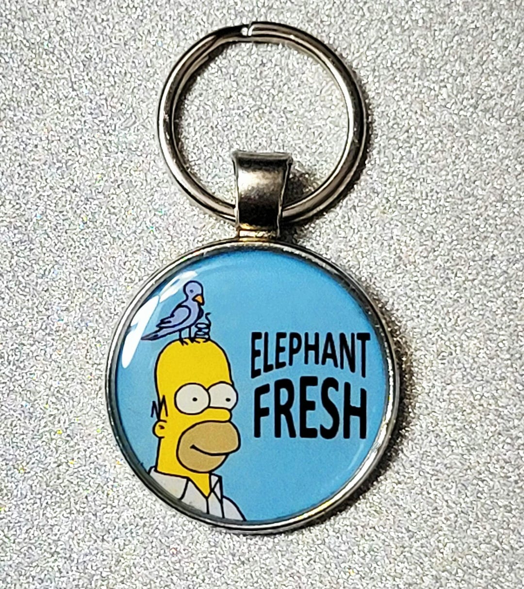 Homer Simpson Elephant Fresh Keychain Pendant - Etsy