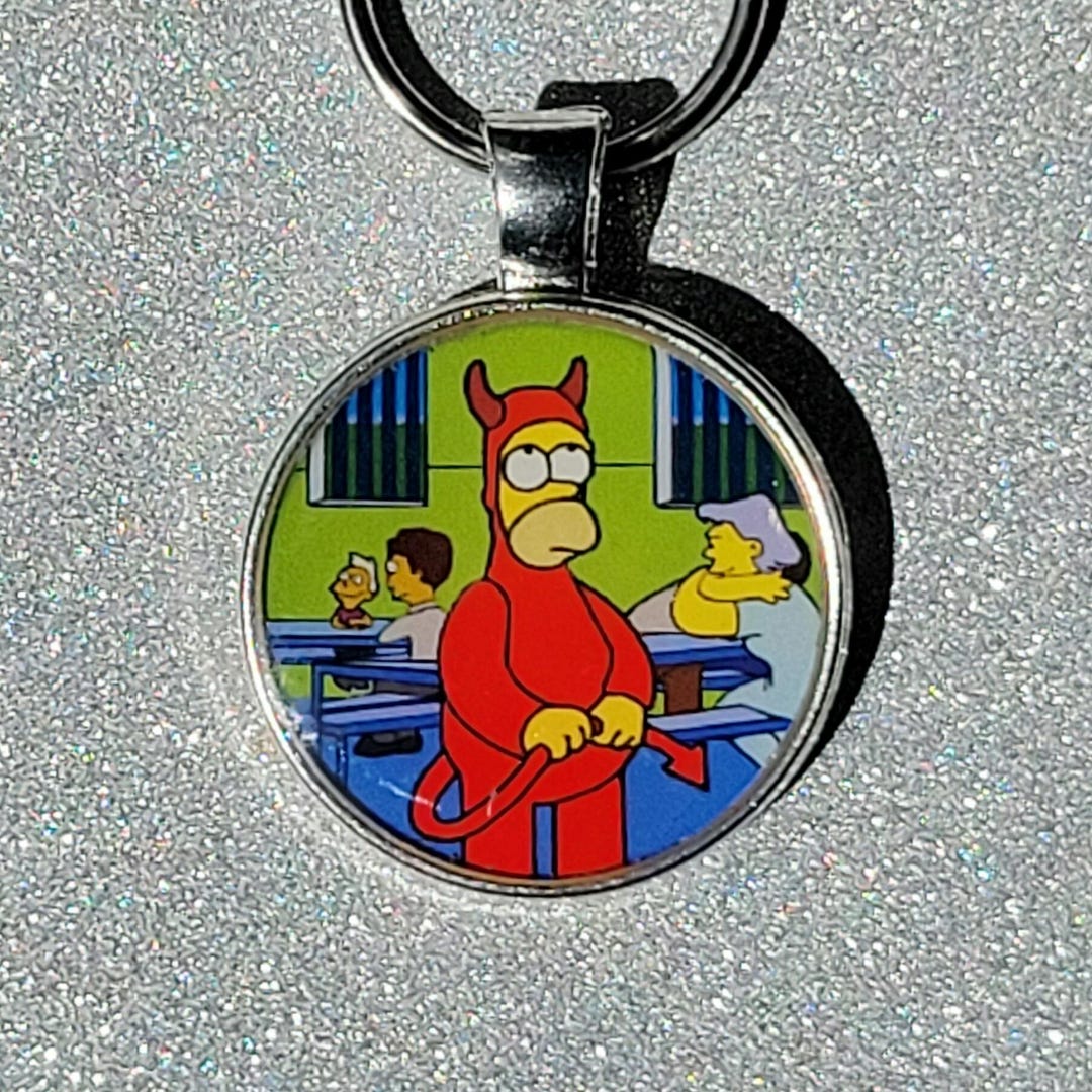 Homer Devil Costume Simpsons Pendant Keychain - Etsy