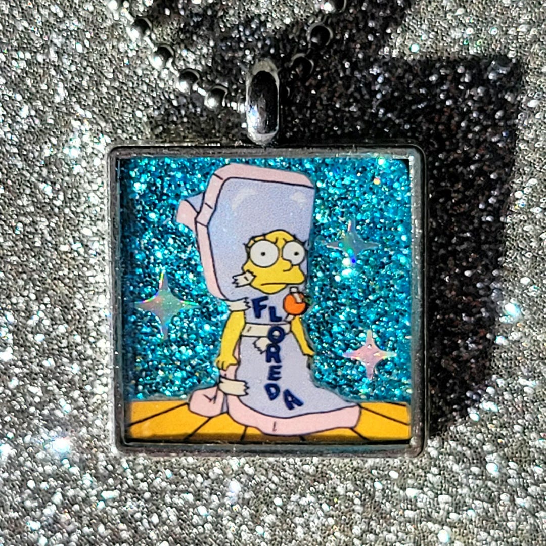 Lisa Simpson "floreda" Sparkly Pendant Necklace - Etsy