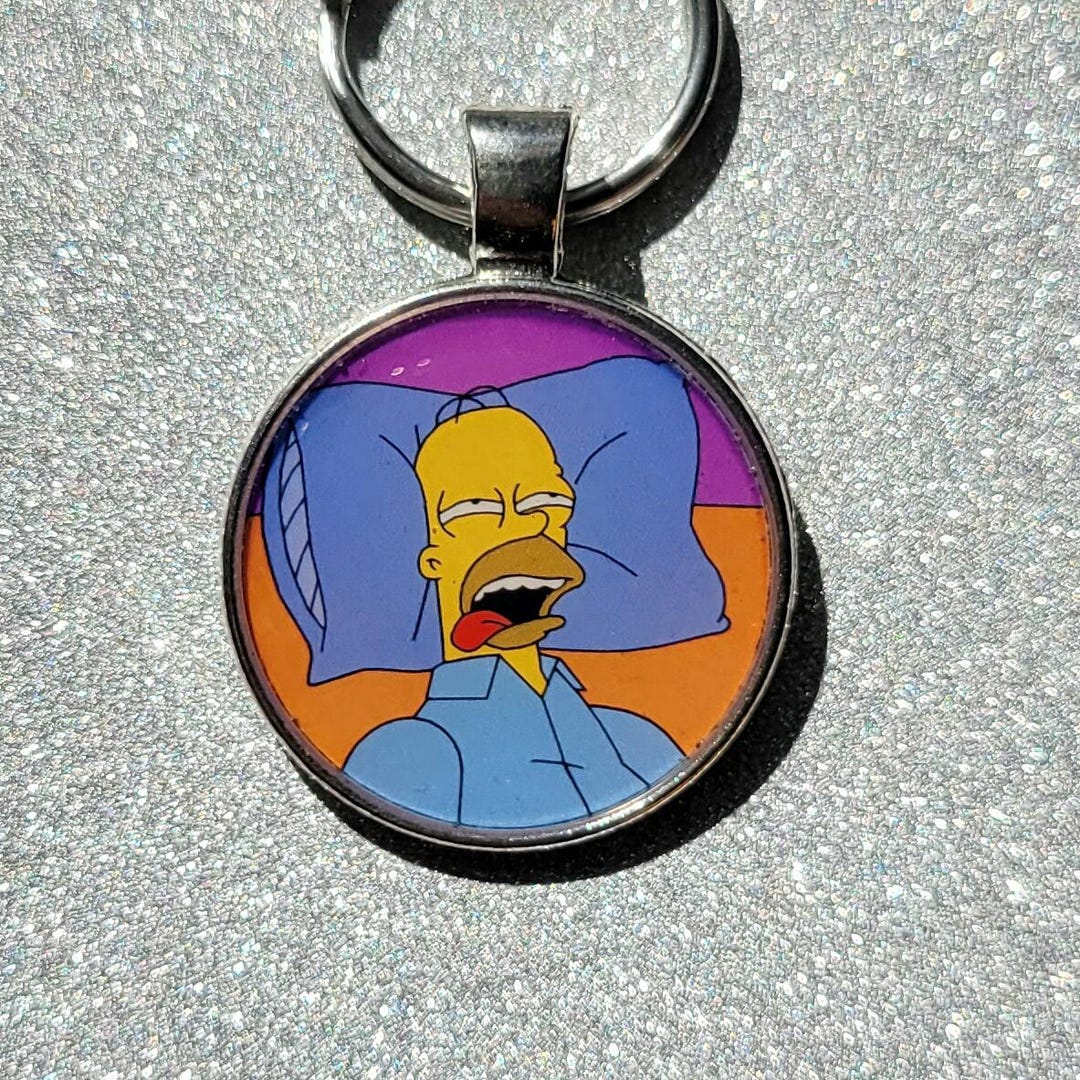 Oh Great Dad's Dead Homer Simpson Pendant Keychain Selma's Choice Duff ...