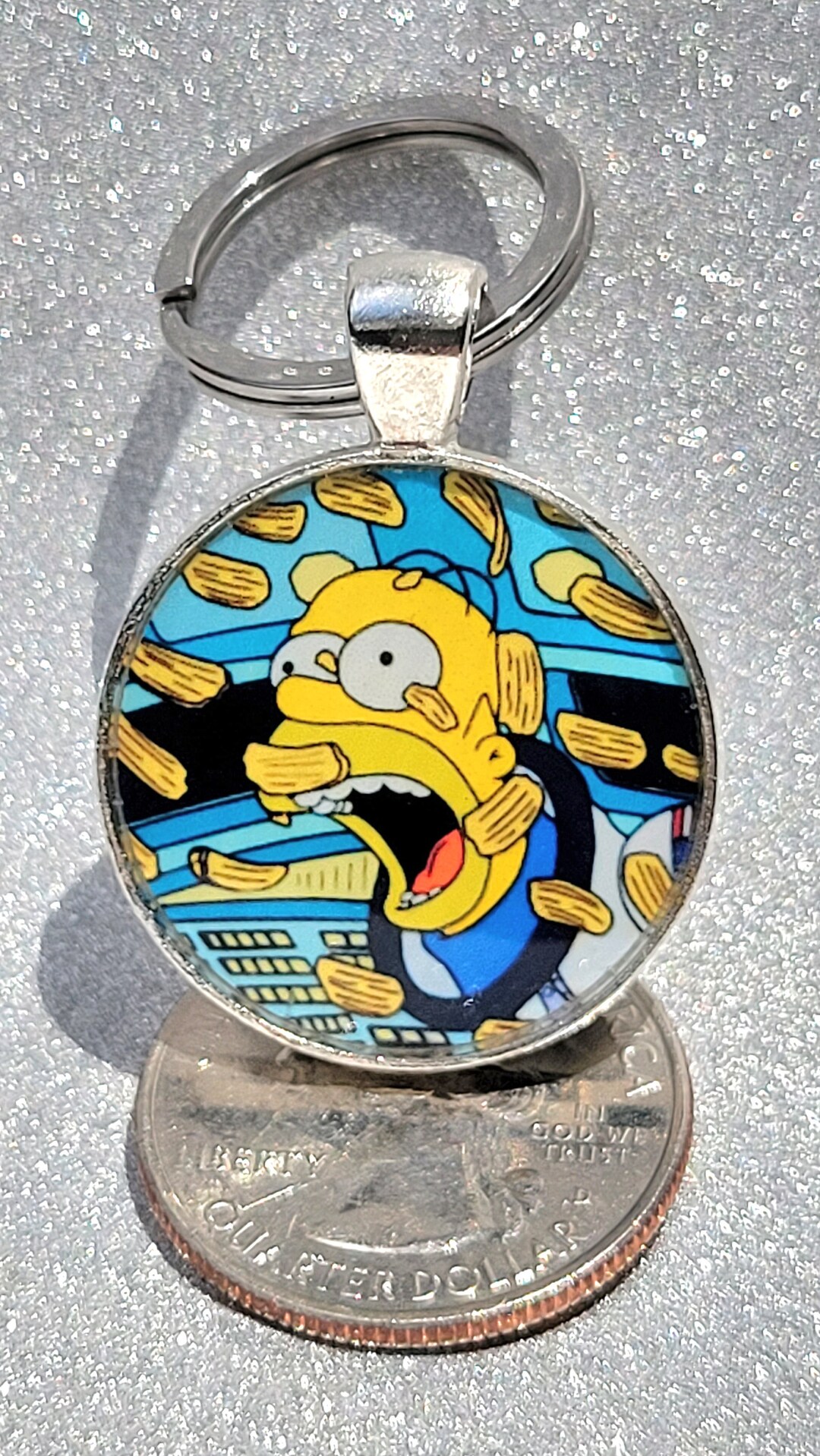Deep Space Homer Simpson Potato Chip Keychain Pendant - Etsy