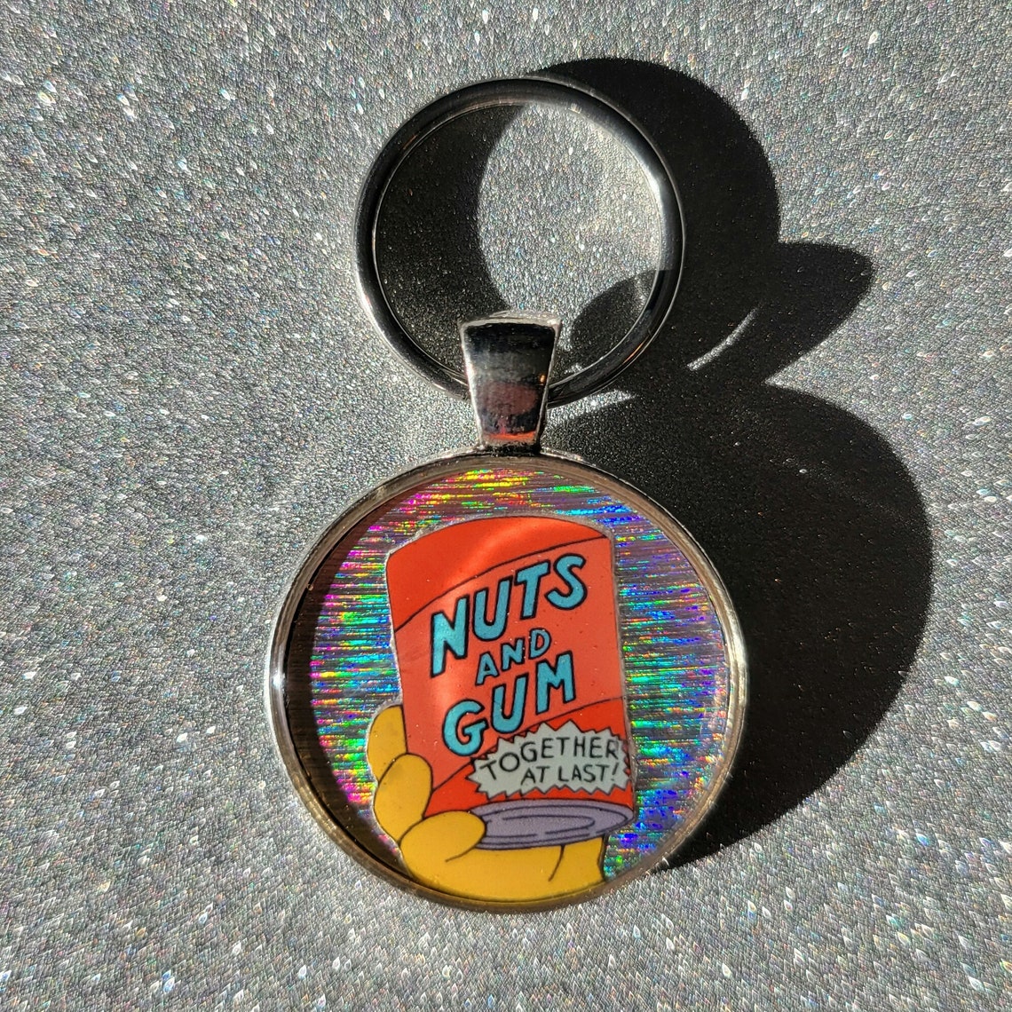 Simpsons Nuts and Gum Hologram Pendant Keychain From Lisa Vs. Malibu ...