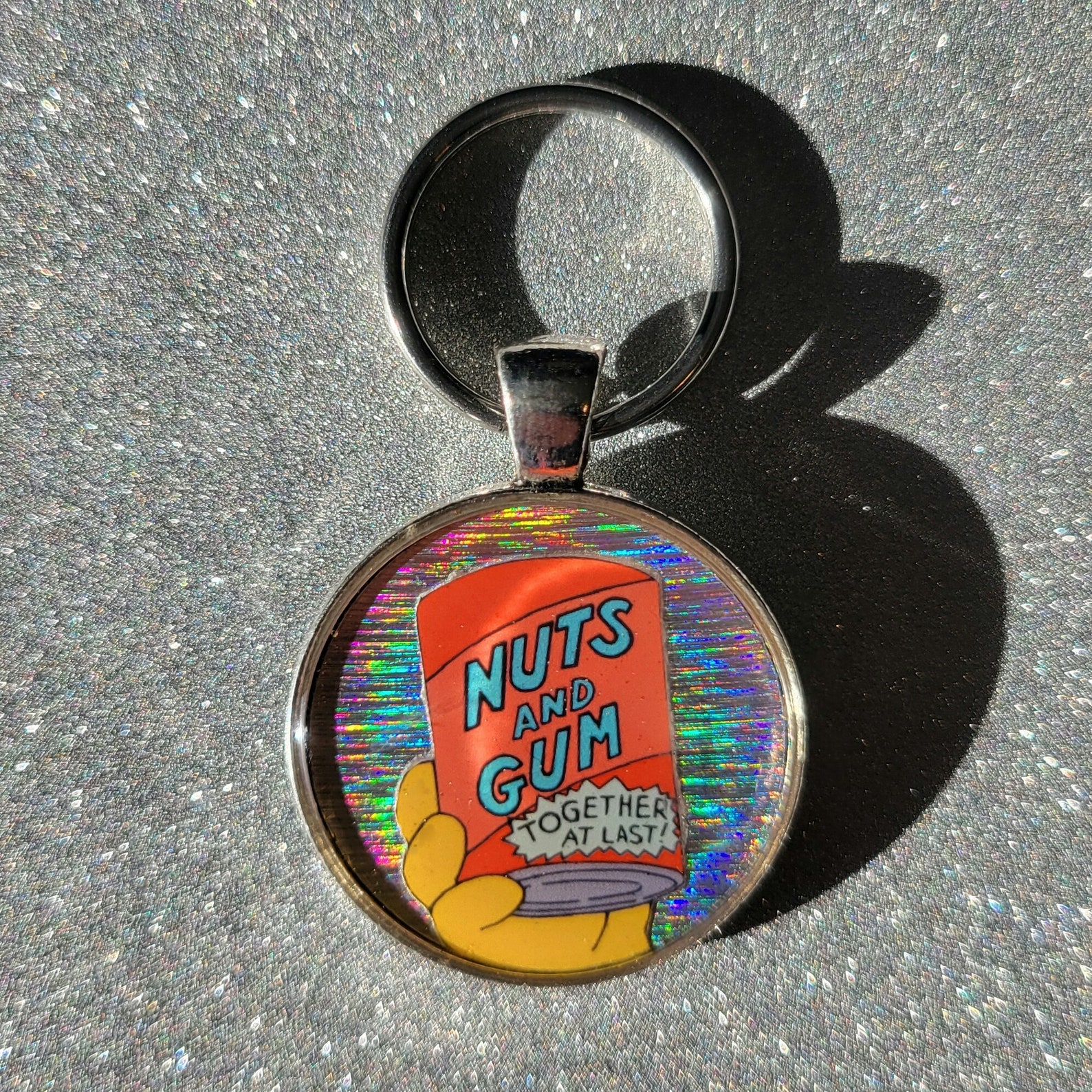 Simpsons Nuts and Gum Hologram Pendant Keychain From Lisa Vs. Malibu ...