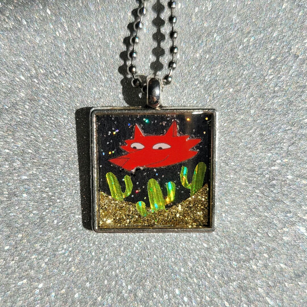 Space Coyote Simpsons Pendant Necklace - Etsy