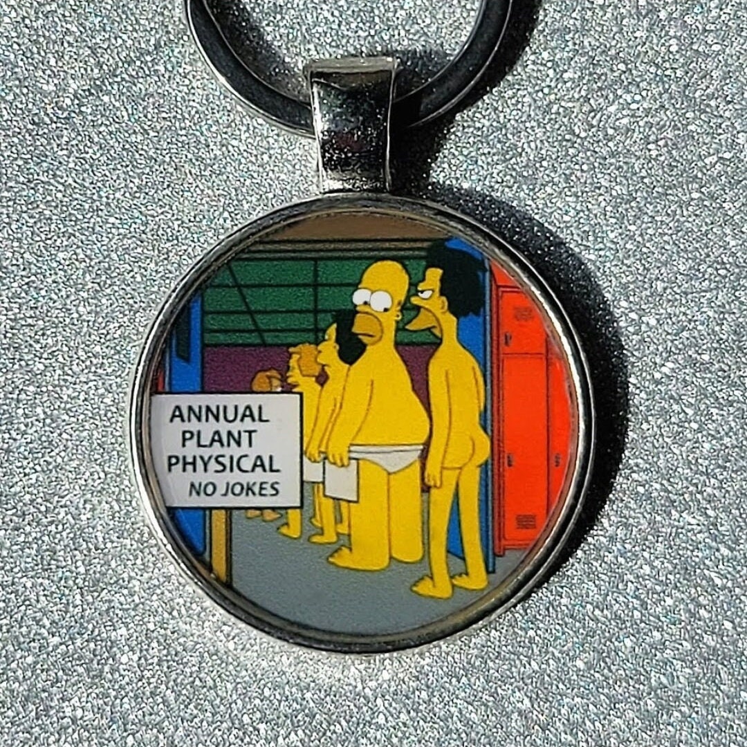 Homer Simpson Lenny Naked Annual Plant Physical No Jokes Keychain ...