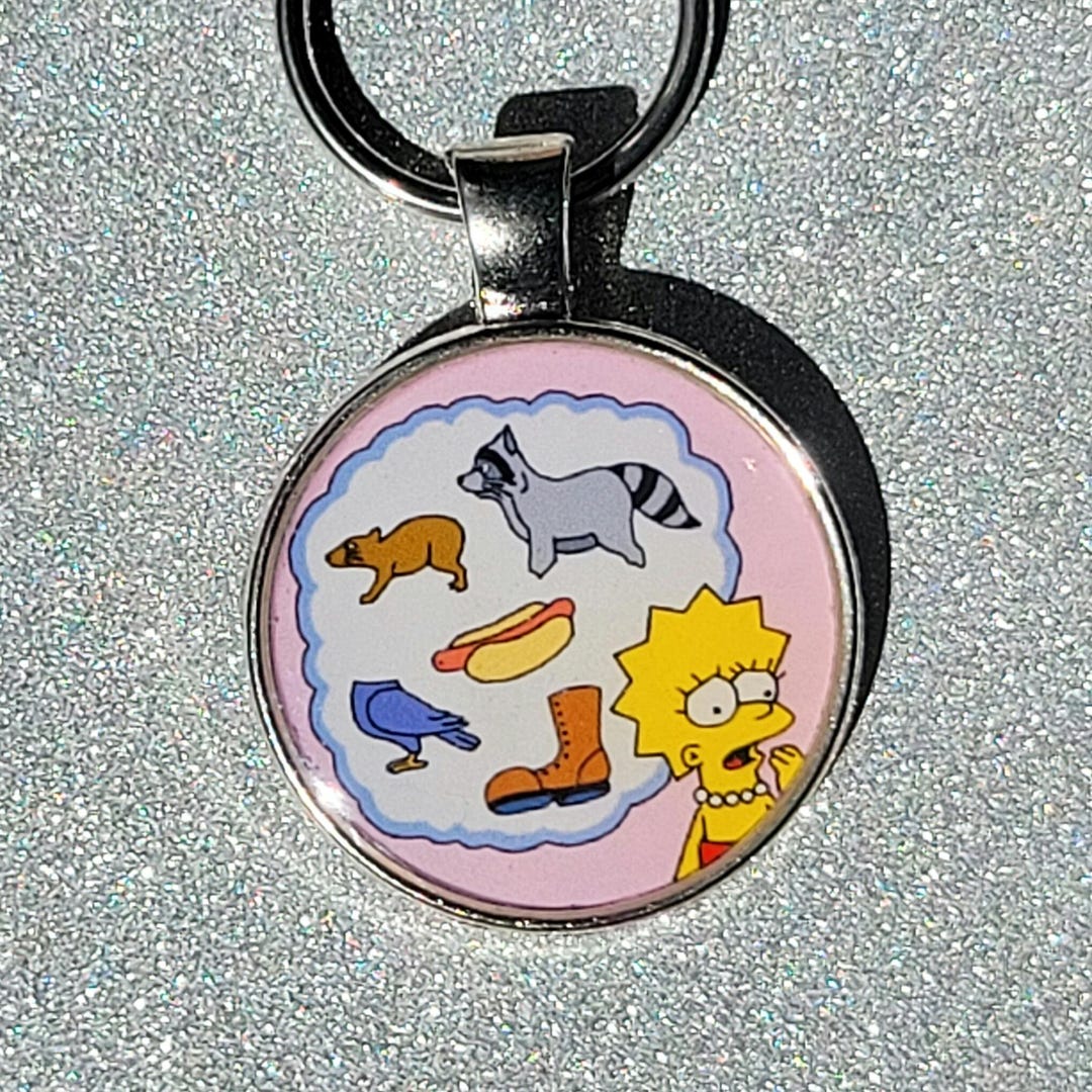 Lisa the Vegetarian Hot Dog Thought Bubble Simpsons Keychain Pendant - Etsy