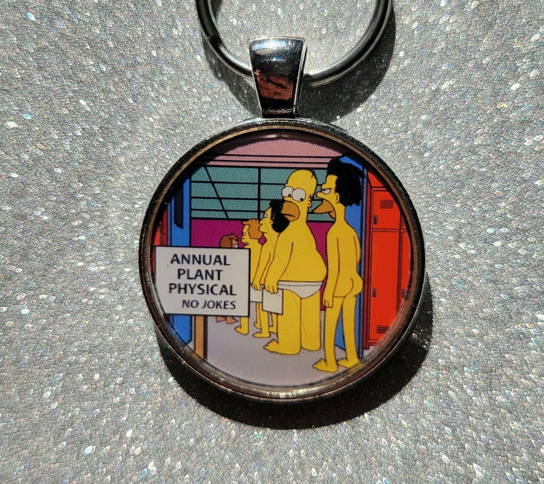 Homer Simpson Lenny Naked Annual Plant Physical No Jokes Keychain ...