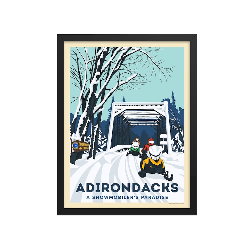 Adirondacks Poster Print | Snowmobiler's Paradise - Home Decor Artwork ...