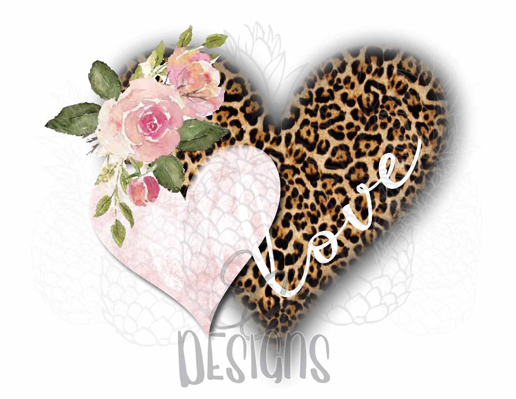 Pink cheetah print heart png digital download Paper, Party & Kids ...