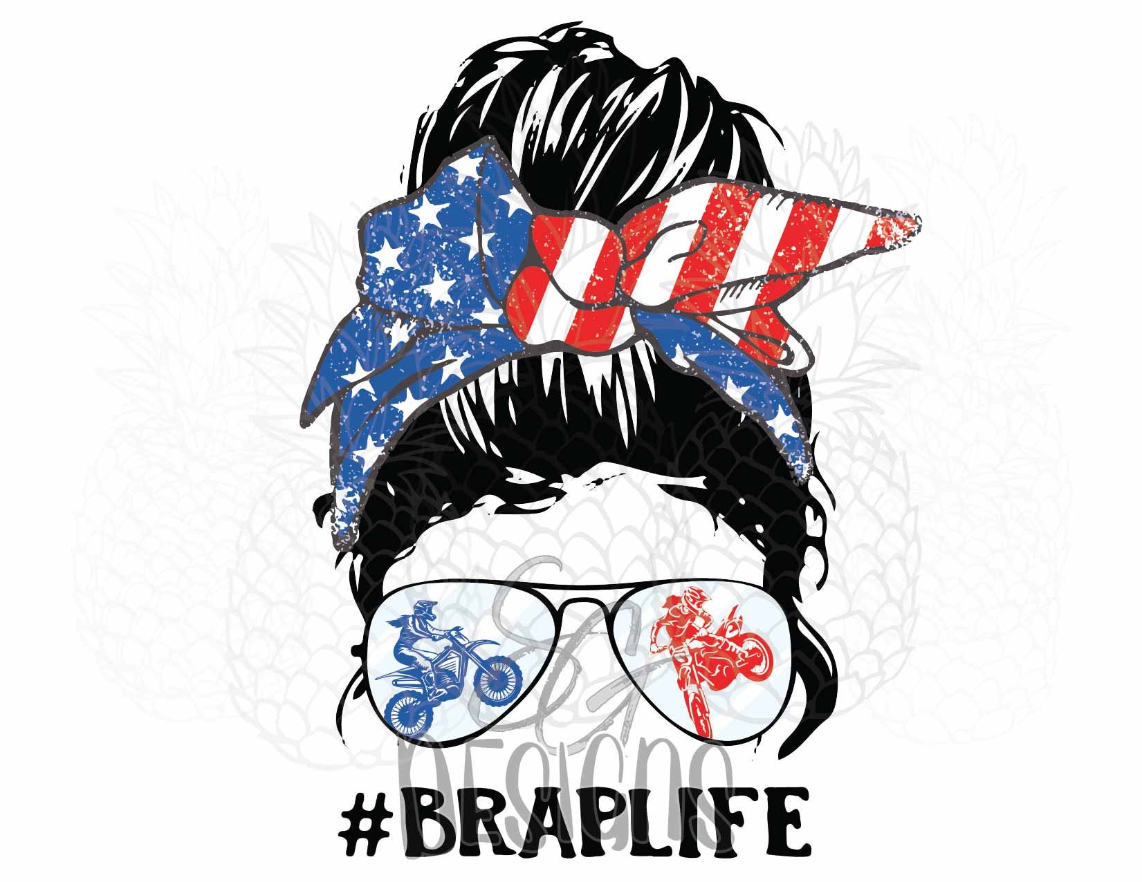 Brap Life Messy Bun Motorcycle Mama Digital Download PNG - Etsy