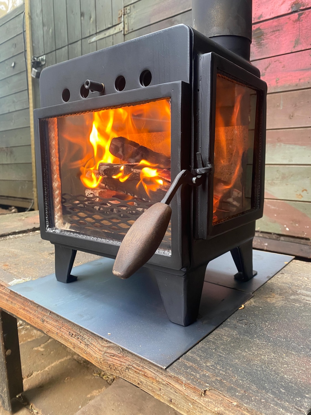 Triple Window! Small Wood Stove-last One - Etsy