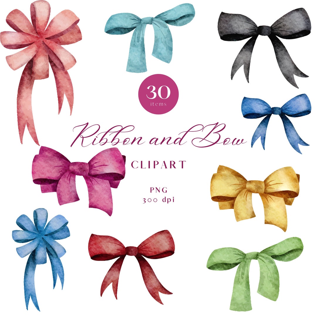 Ribbon Clipart, Bow Clipart Bundle, Coquette Clipart, Ribbon Coquette ...