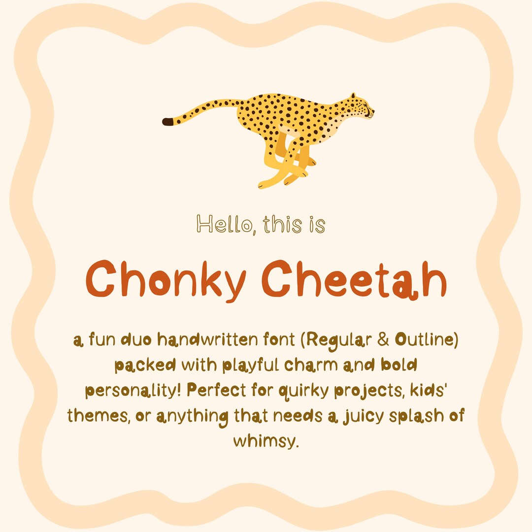 Playful Handwritten Font Duo: Chonky Cheetah Doodle Font, Canva Font ...